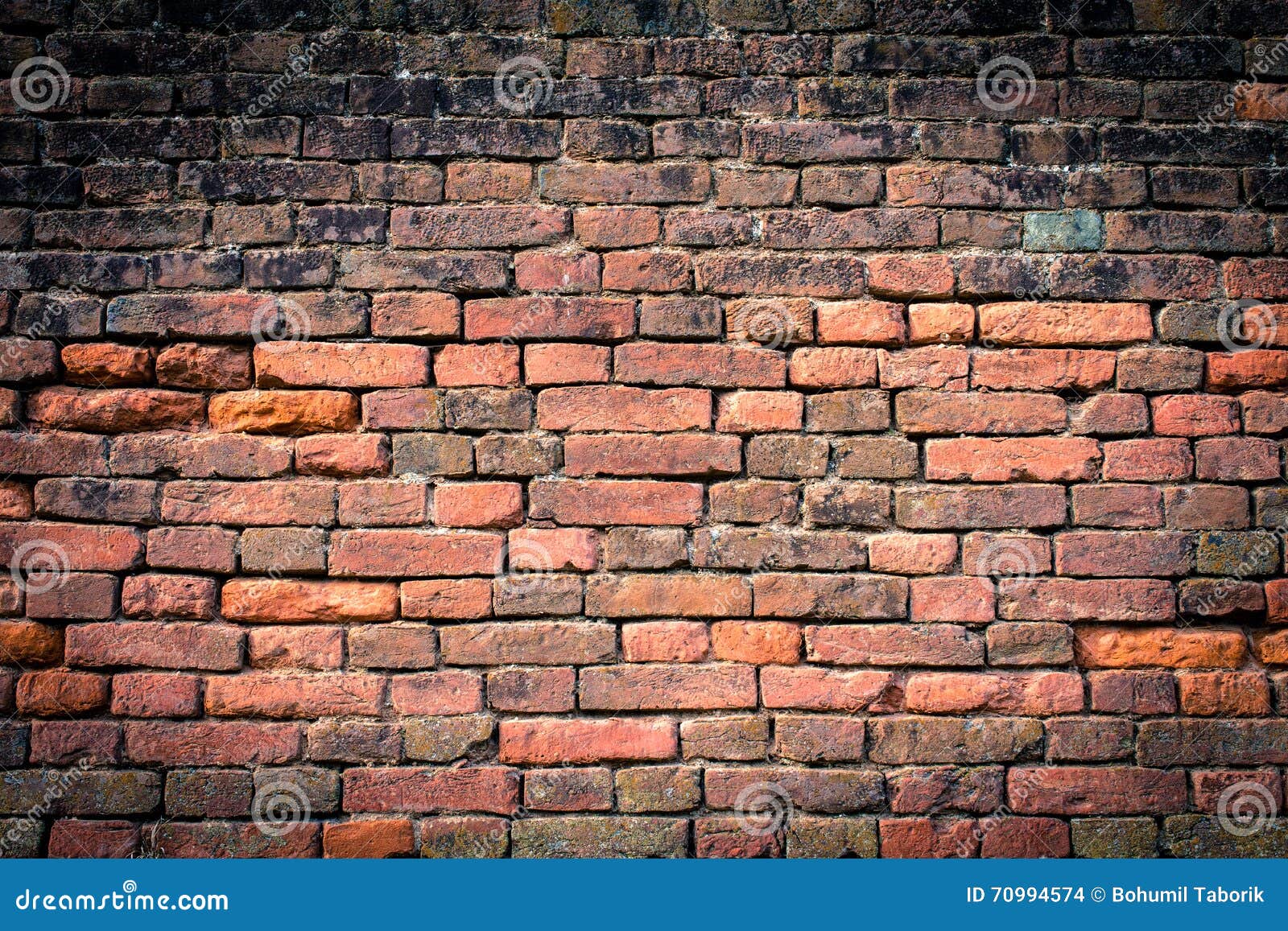 Red-orange Brick Wall with Vignetting 1 Stock Photo - Image of backdrop ...
