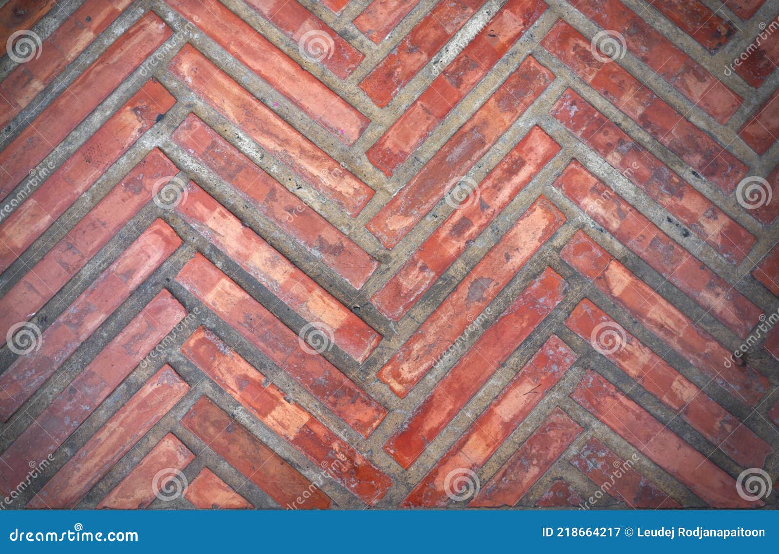 Red-Orange Bricks Tiled Floor with Zigzag Pattern Texture Stock Image - Image of backgrounds ...