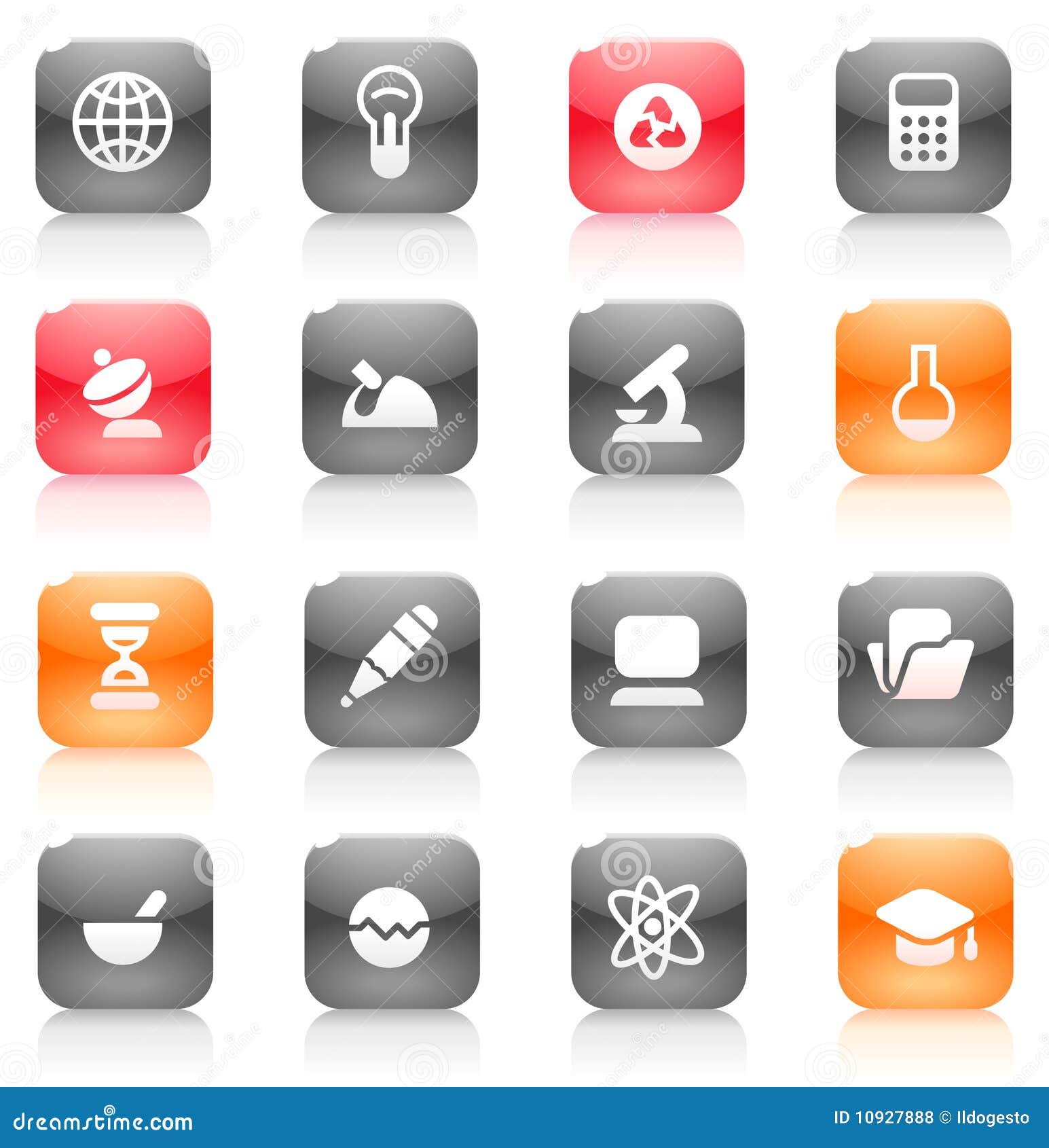 Red and Orange Buttons for Science Stock Vector - Illustration of ...