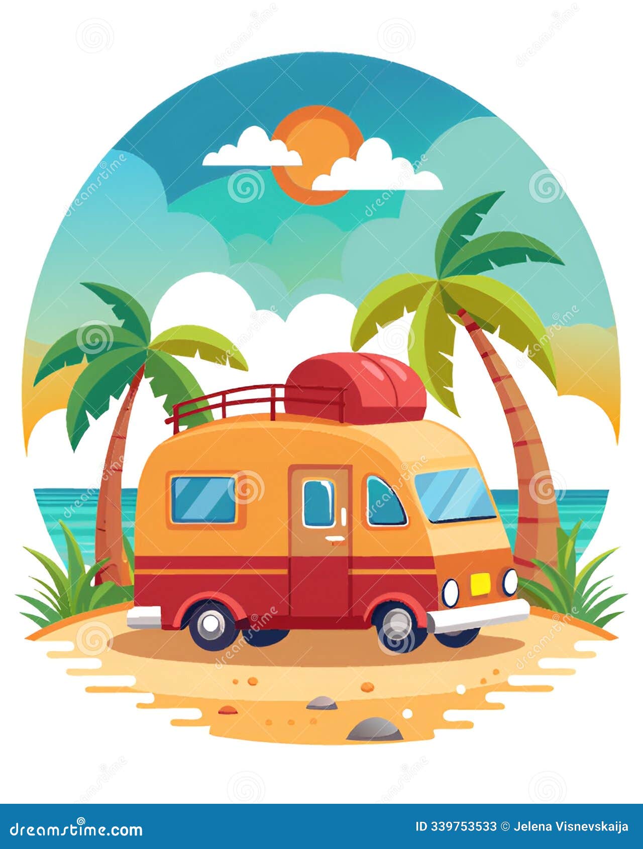 Orange Camper Van Reflecting In Bonneville Salt Flats At Sunset Royalty ...