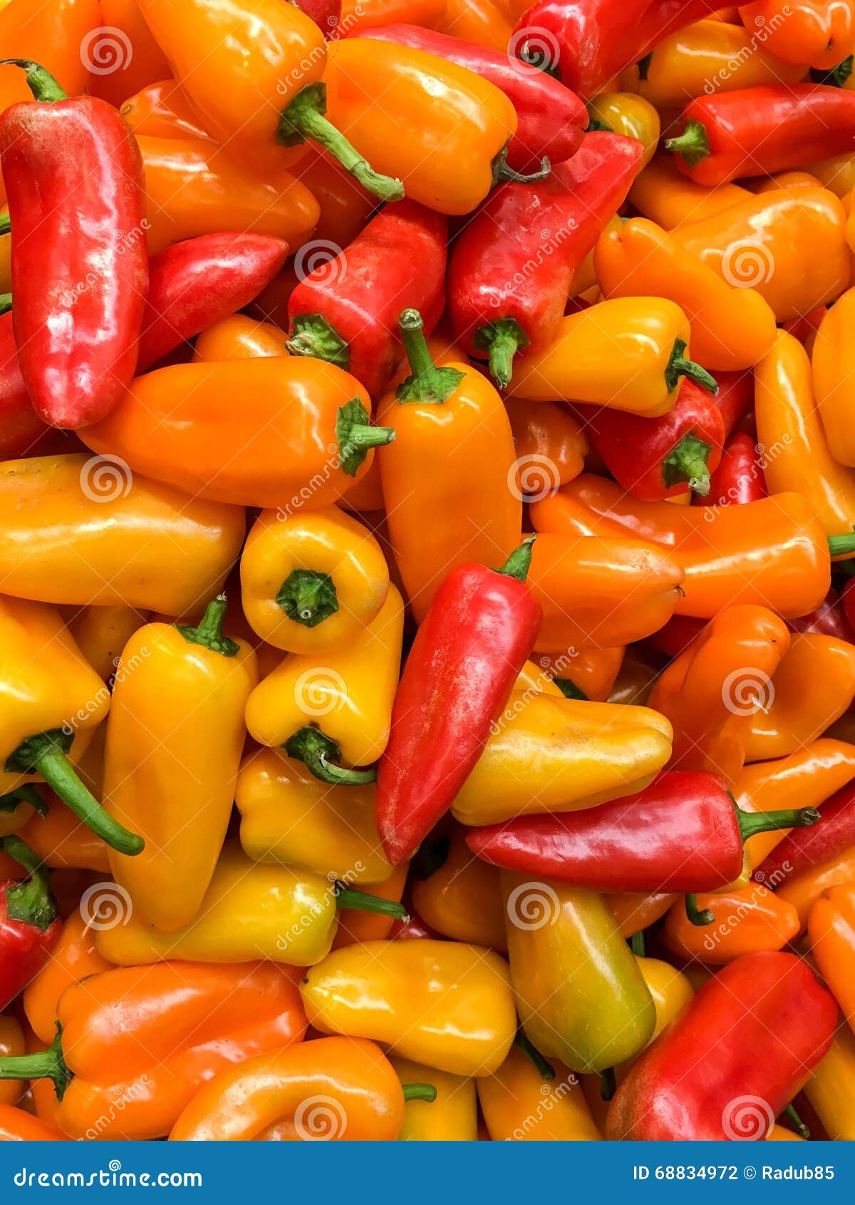 Red and Orange Capsicum in Vegetable Market Stock Photo - Image of ...