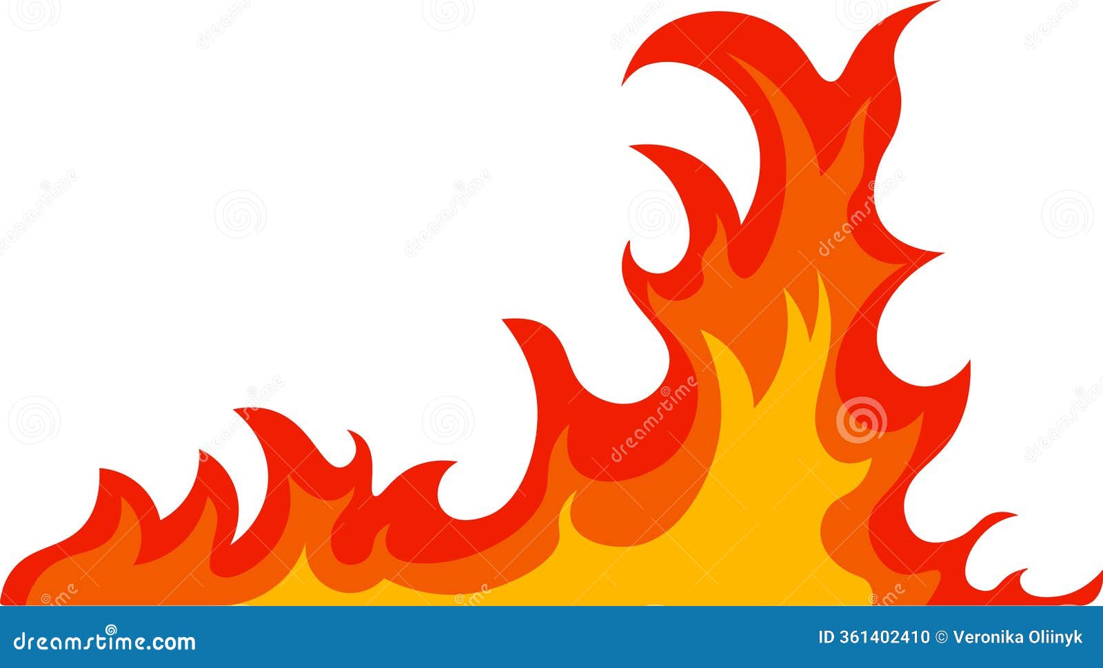 Cartoon Flames Rising From Bottom Of Frame With Orange And Red Gradient ...