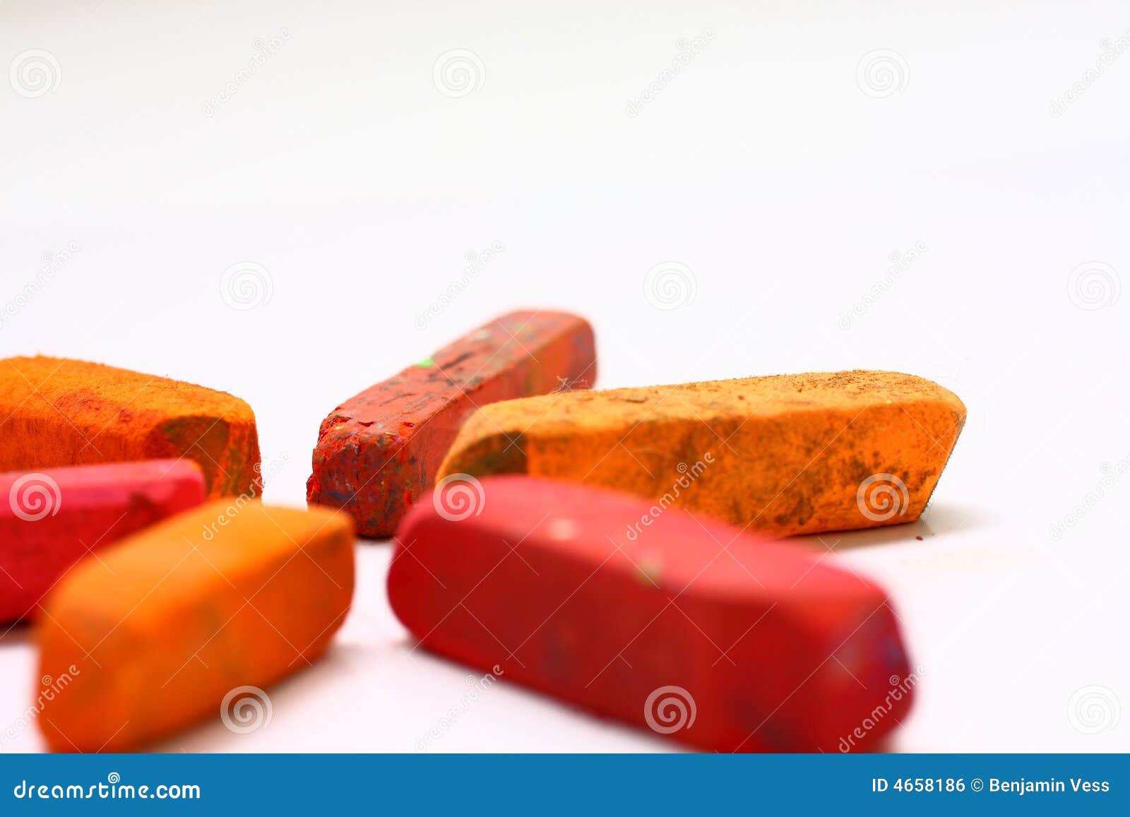 Red and Orange Chalk Pastels Stock Photo - Image of stick, white: 4658186