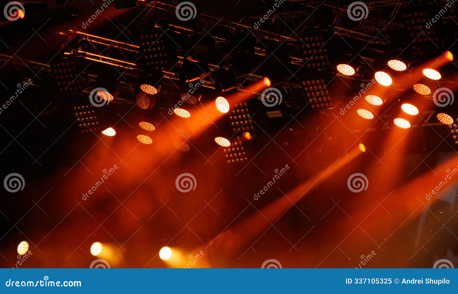 Red-orange Color on Stage at a Concert Stock Image - Image of festival ...