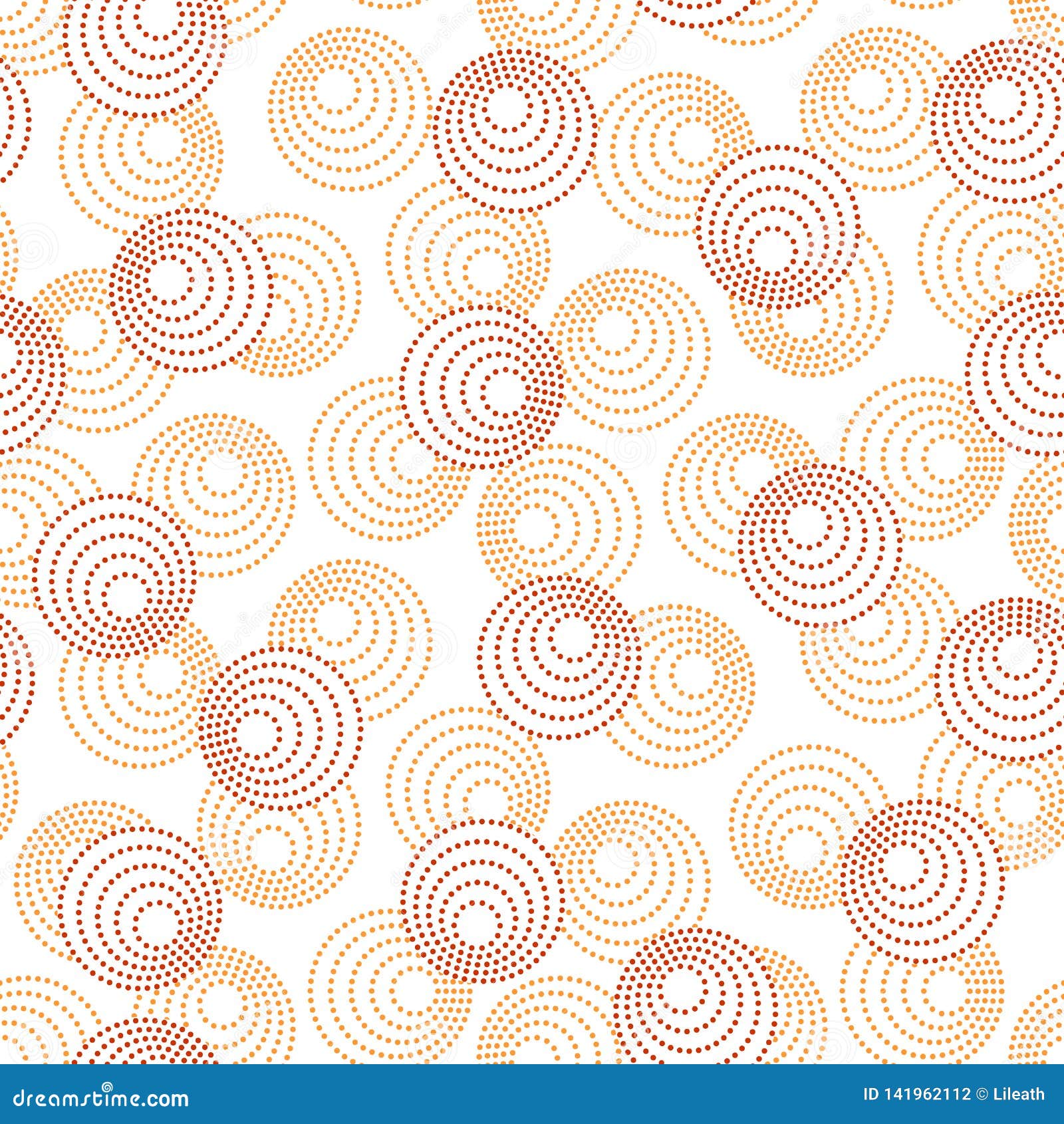 Red and Orange Concentric Circles with Dotted Outline. Seamless ...