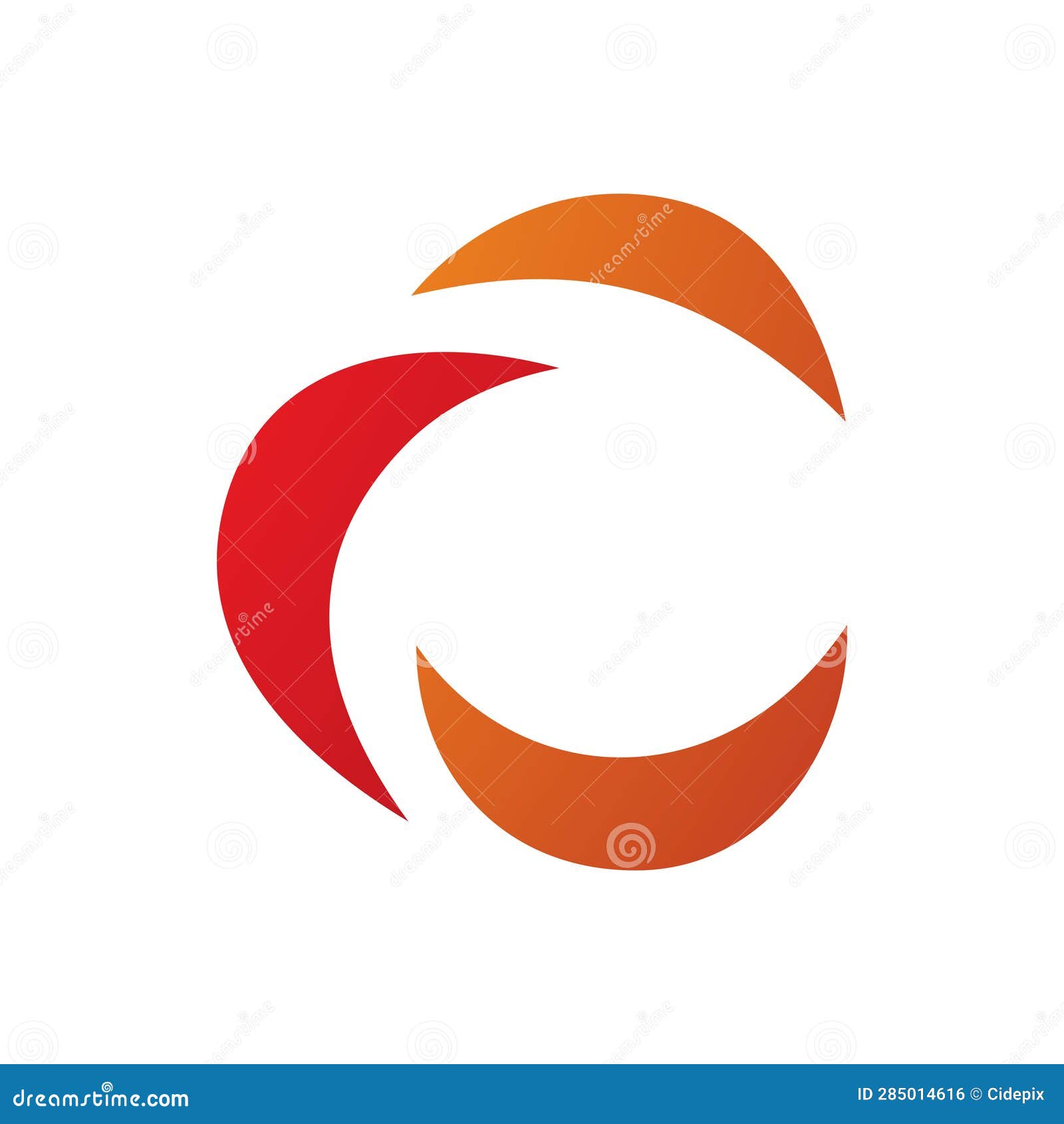 Red and Orange Crescent Shaped Letter C Icon Stock Vector ...