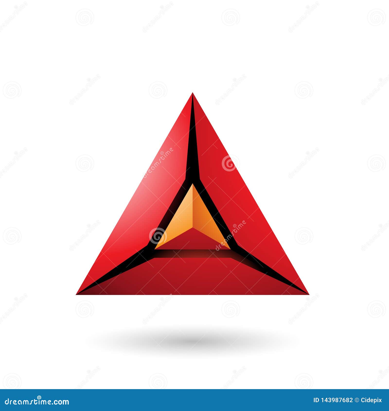 Red and Orange 3d Pyramid Icon Vector Illustration Stock Vector ...