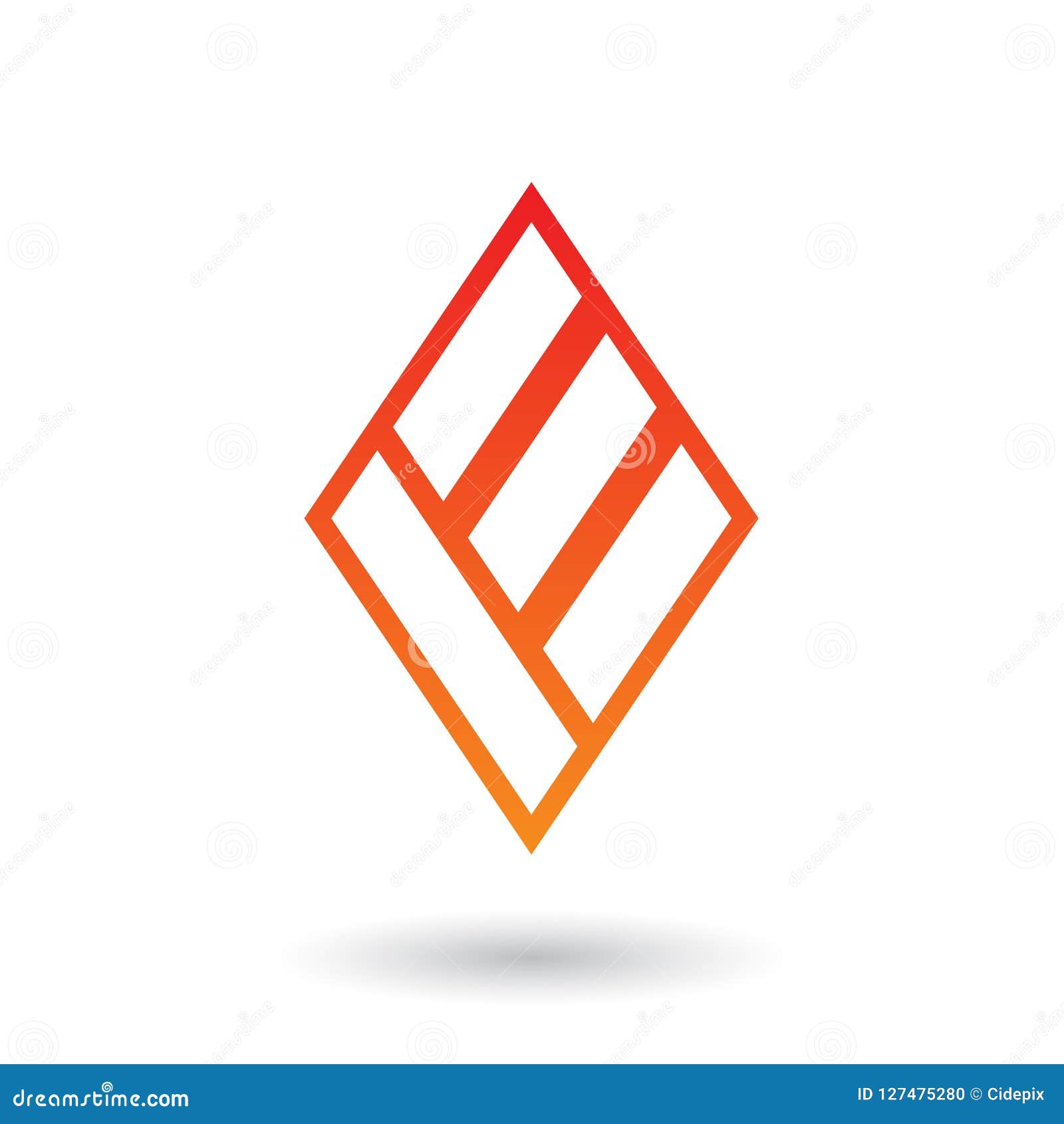Red and Orange Diamond Shaped Letter E Vector Illustration Stock Vector ...