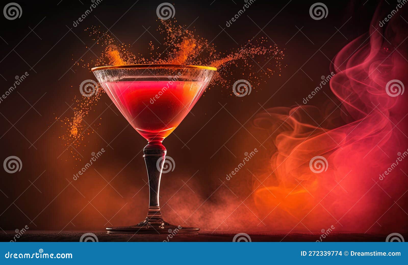 A Red and Orange Drink in a Glass on a Table Stock Photo - Image of ...
