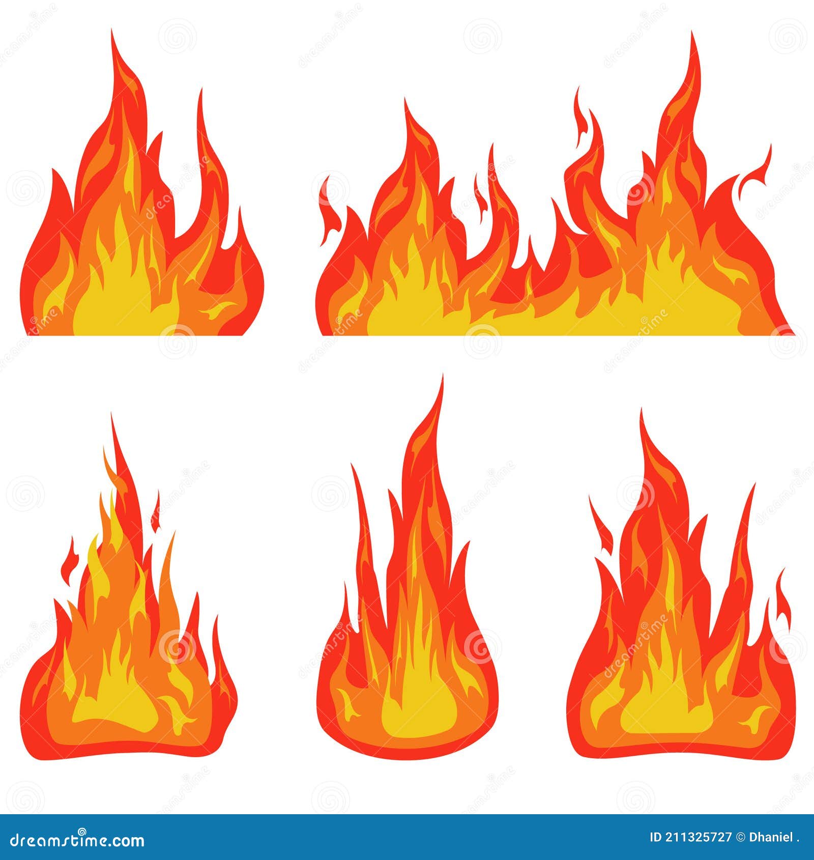 Red and Orange Fire Flame. Hot Flaming Element Stock Vector ...