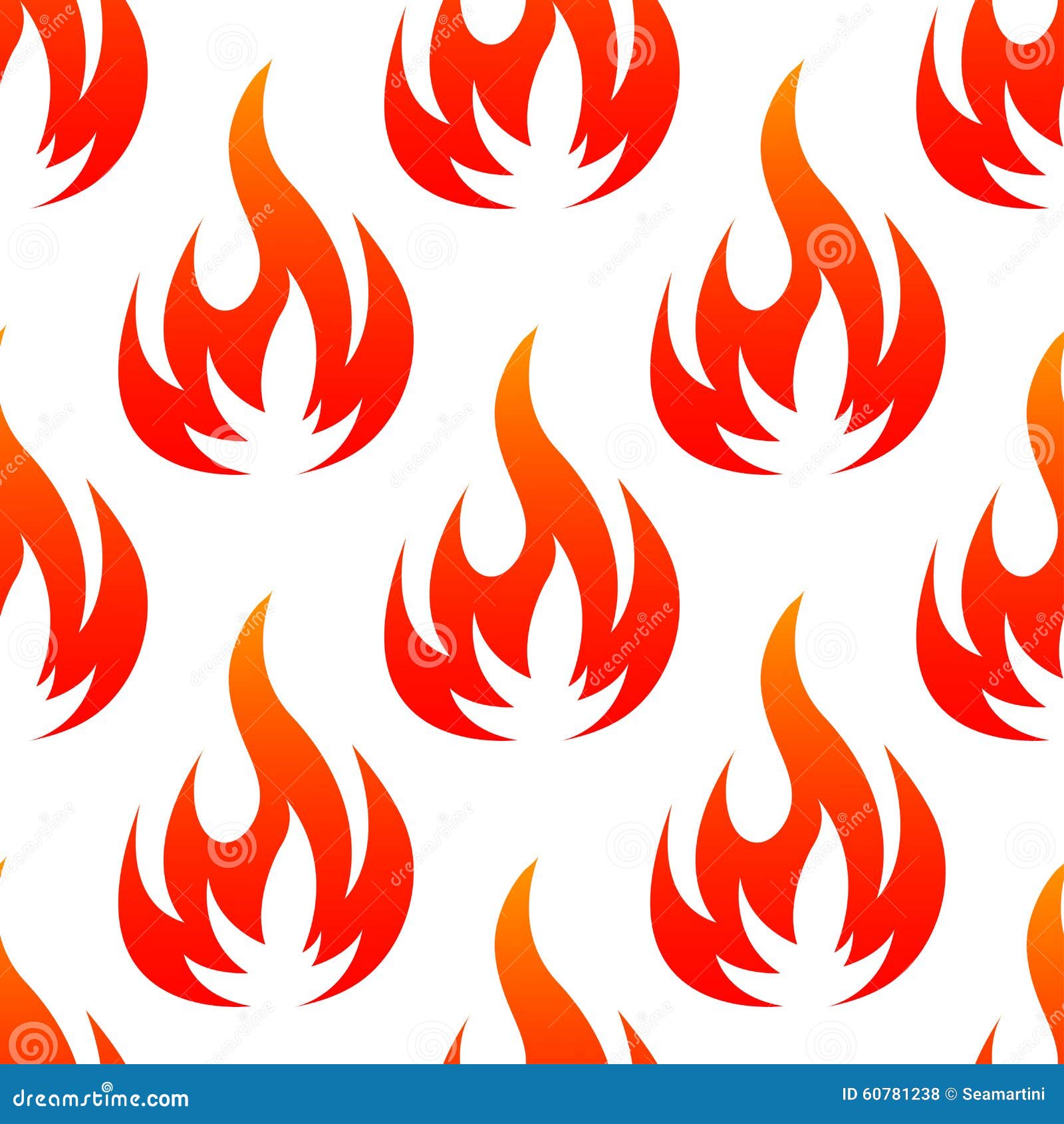 Red and Orange Fire Flames Seamless Pattern Stock Vector - Illustration ...