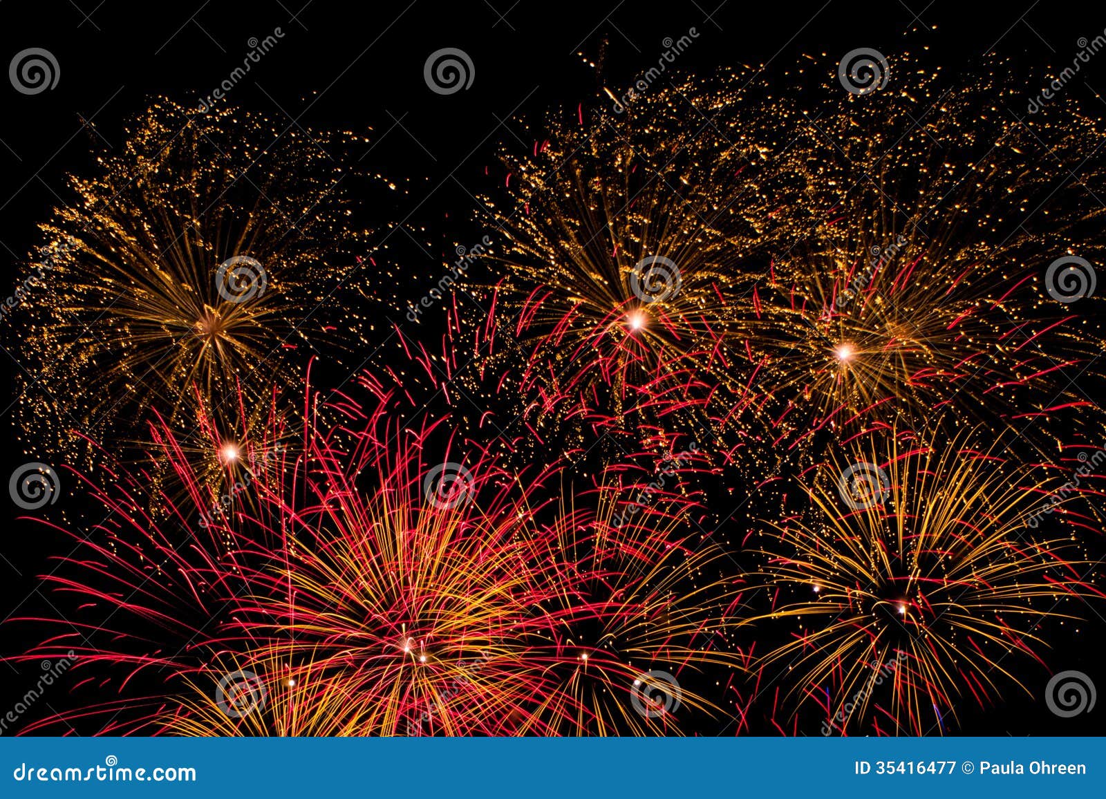 Red and Orange Fireworks stock image. Image of explode - 35416477