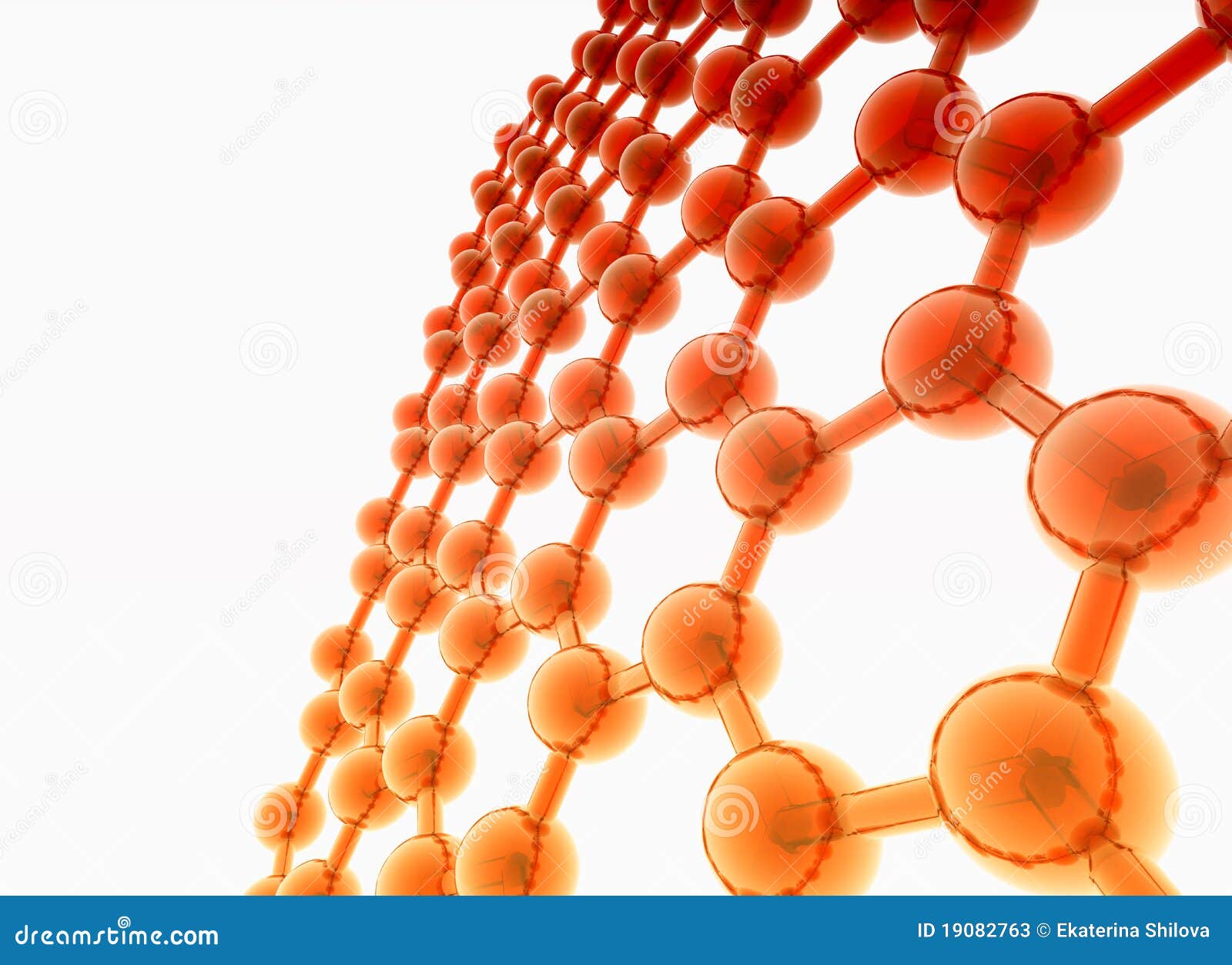 Red-orange Glossy Molecular Structure on White Stock Illustration ...