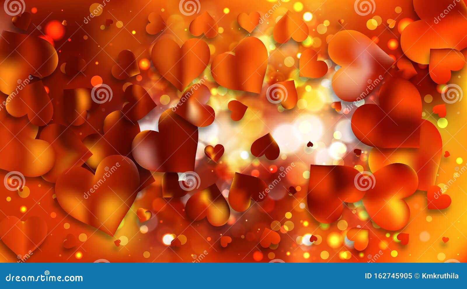 Orange Heart Background Wallpaper