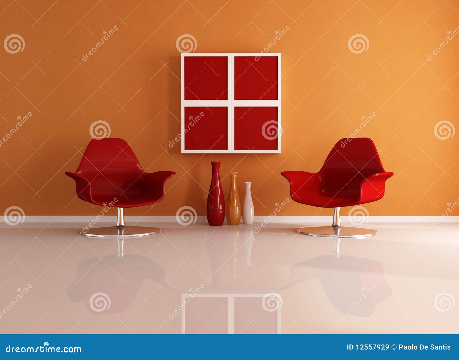 Red and orange interior stock illustration. Illustration of cabinet ...