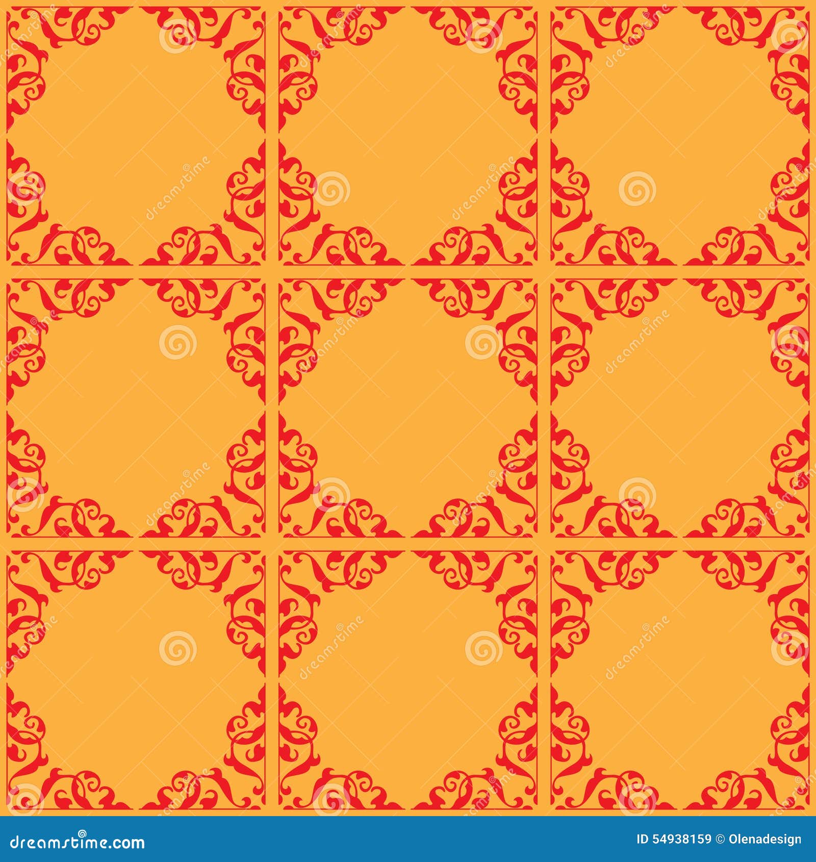 Red and Orange Vector Ornamental Seamless Pattern Stock Vector ...