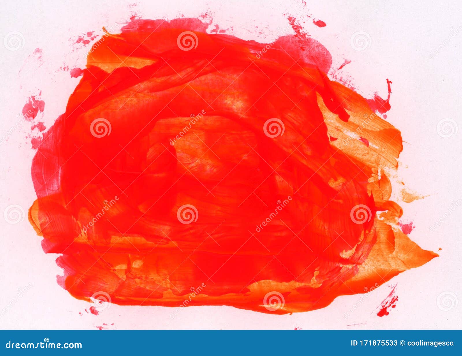 Red Orange Paint Splash Isolated on White Background Stock Illustration ...