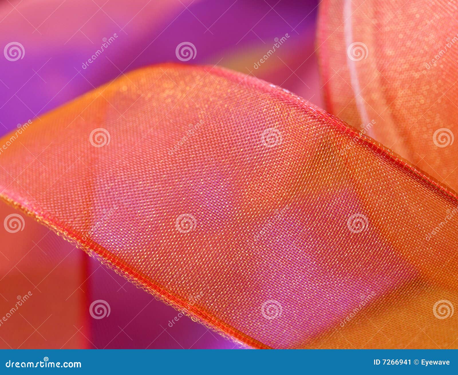 Red and Orange Ribbon Bow Curls Close Up Stock Image - Image of curled ...