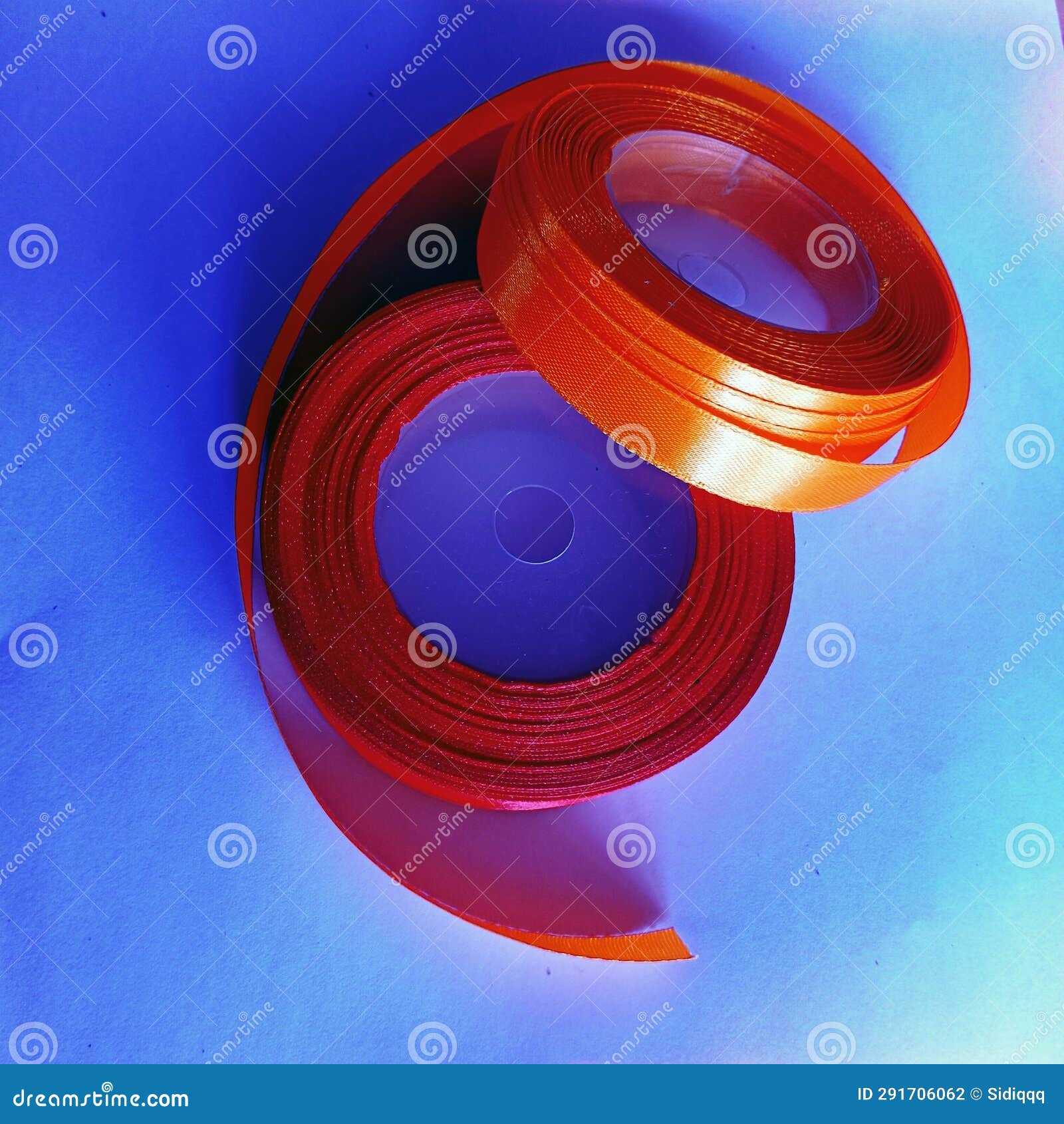 Red and Orange Ribbons on the Table Stock Photo - Image of background ...