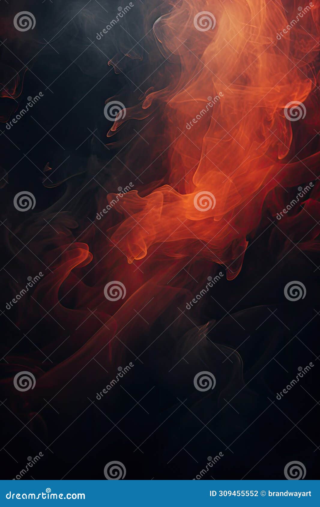 Fiery Red and Orange Smoke on Black Background Stock Illustration ...