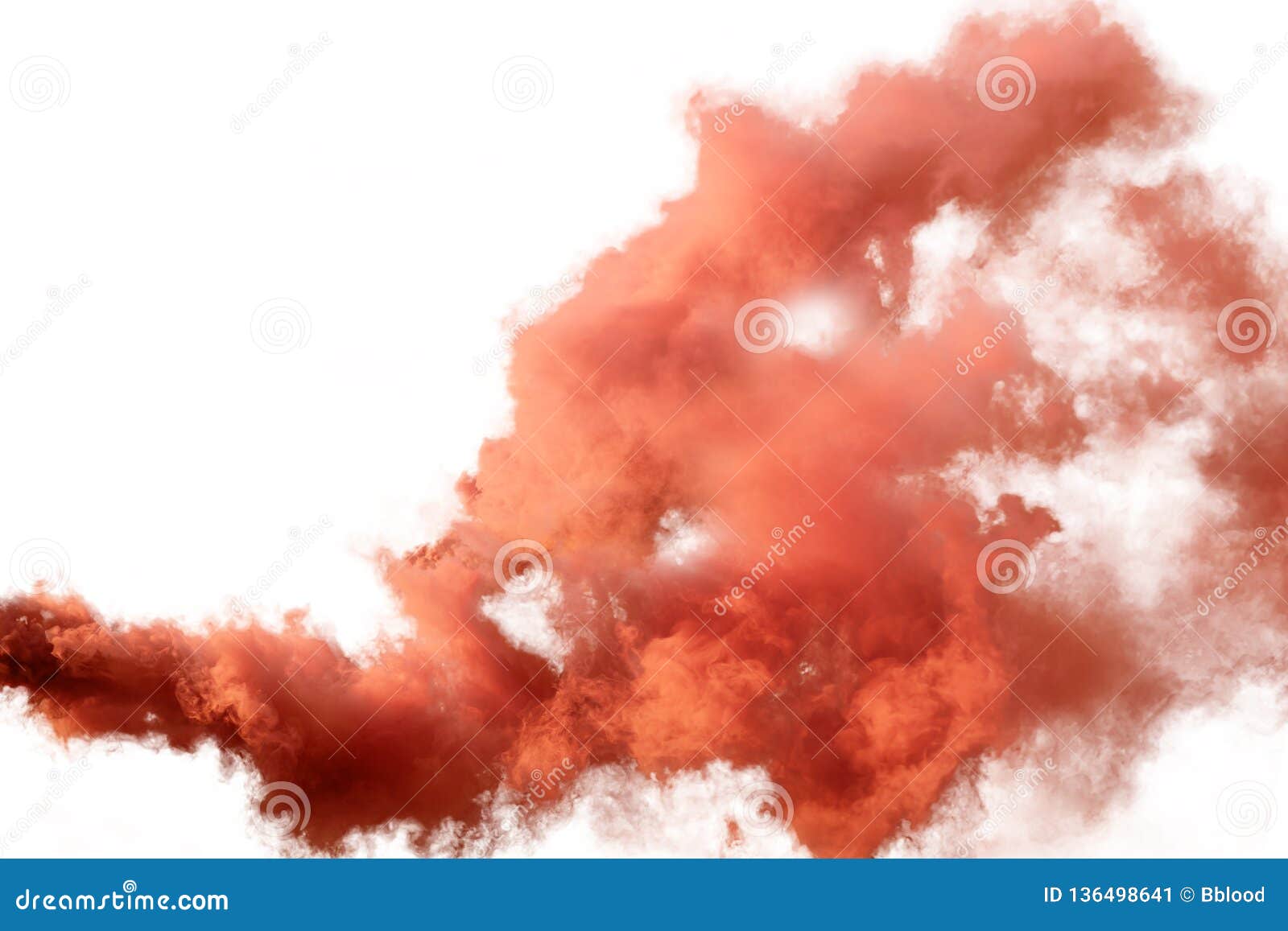 Red and Orange Smoke Isolated on White Background Stock Image - Image ...