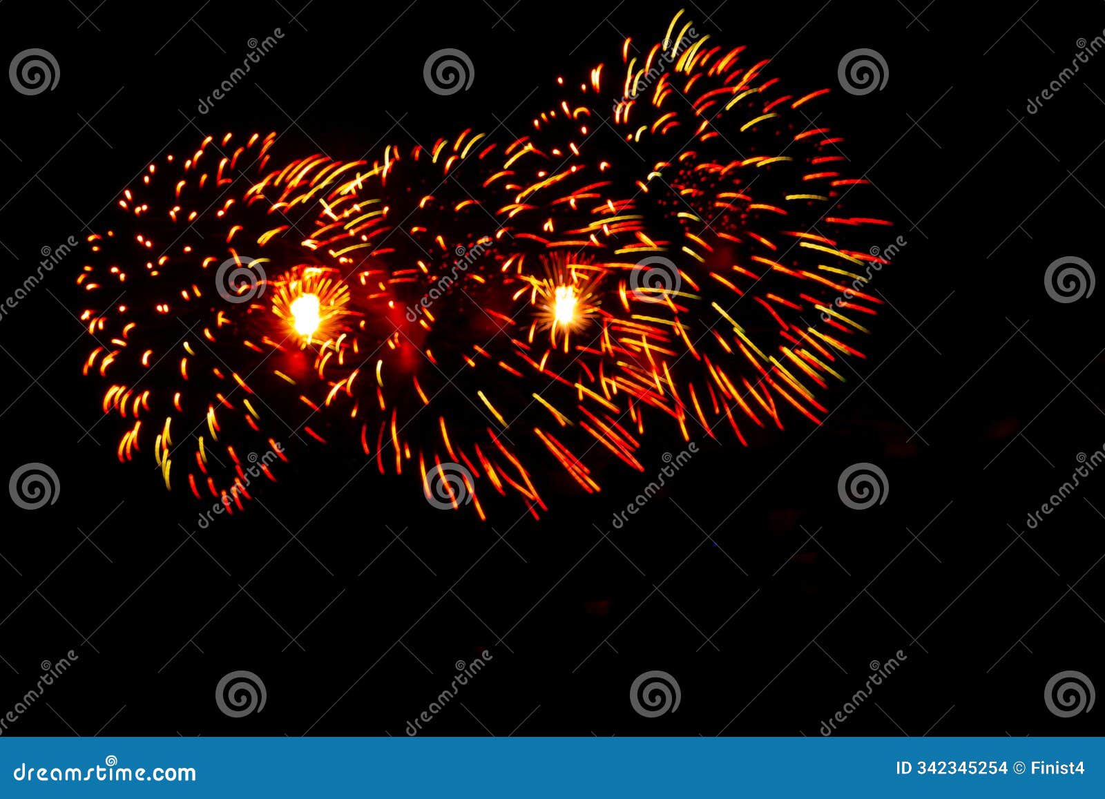 Red-orange Sparks of Fireworks on the Black Sky Stock Photo - Image of ...