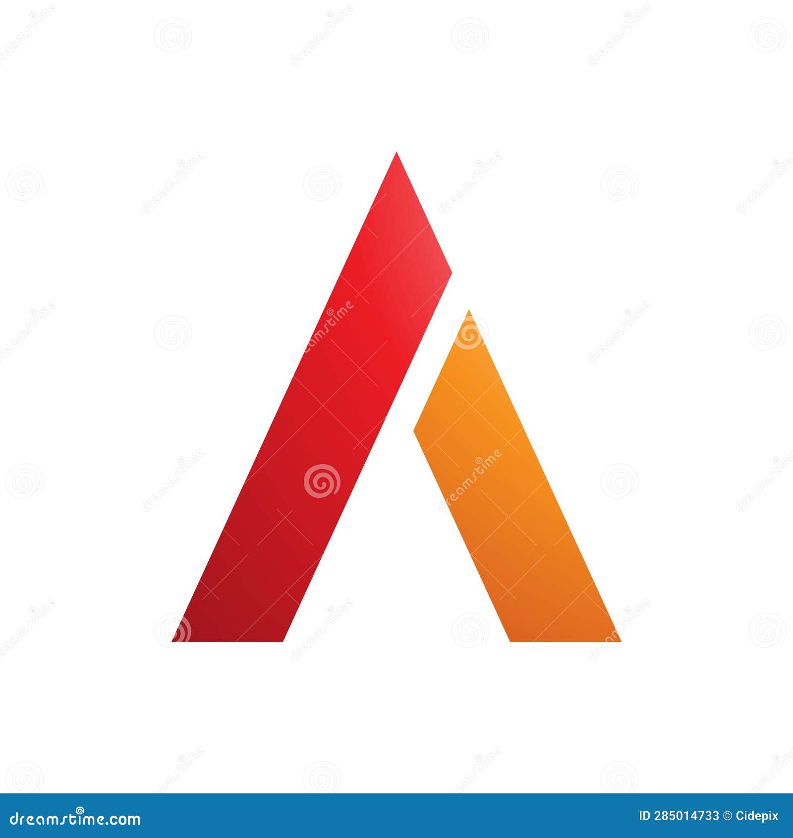 Red and Orange Trapezium Shaped Letter a Icon Stock Vector ...