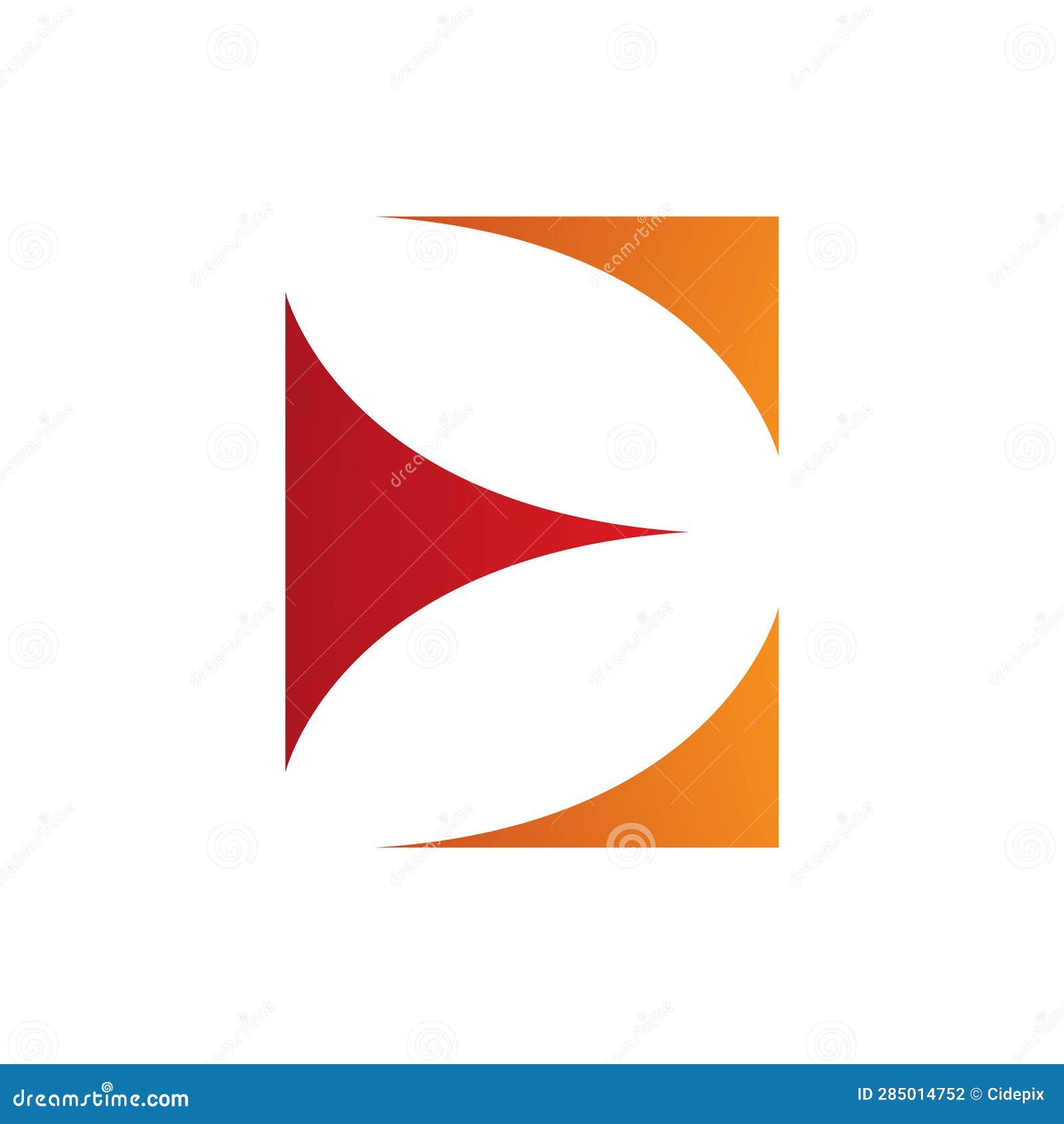 Red and Orange Uppercase Letter E Icon with Curvy Triangles Stock ...