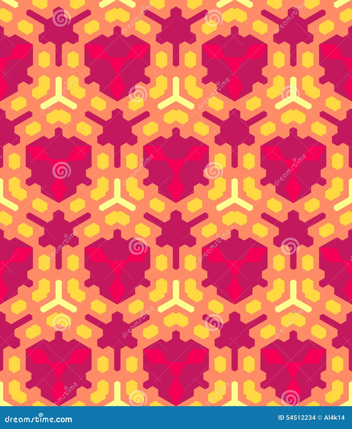 Red Orange Yellow Color Abstract Geometric Seamless Pattern Stock ...
