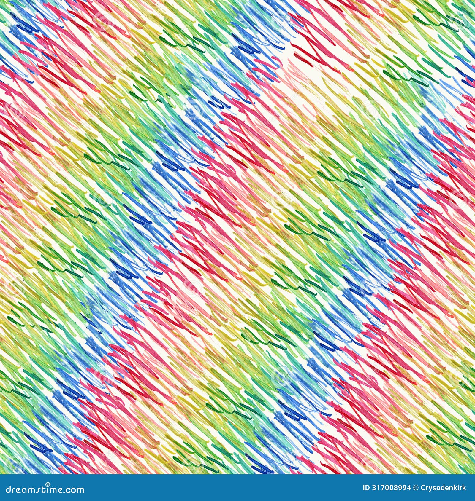Seamless Diagonal Rainbow Striped Hatch Mark Pattern Hand Drawn in ...