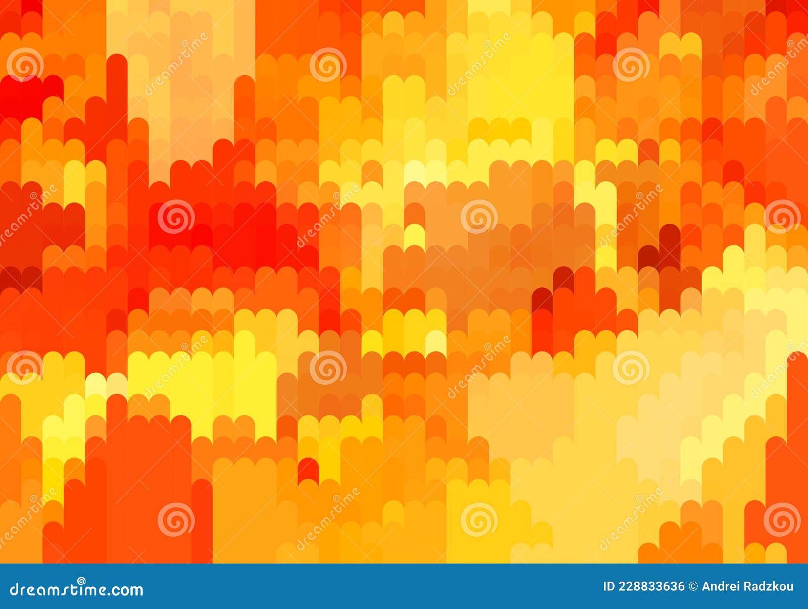 Red, Orange and Yellow. Simple Tile Pattern with Rounded Elements Stock ...