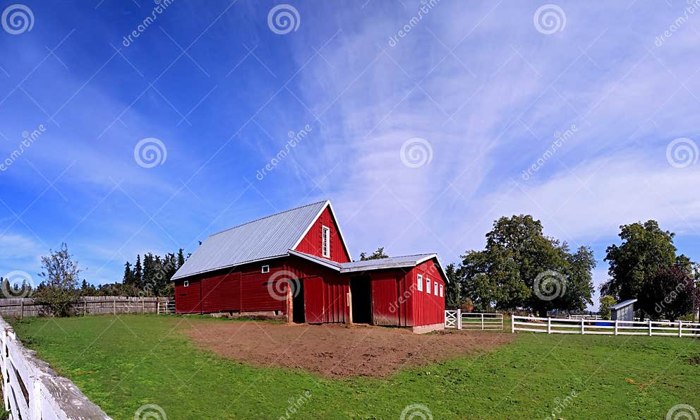 Red Oregon Barn stock image. Image of wispy, weathered - 16598665