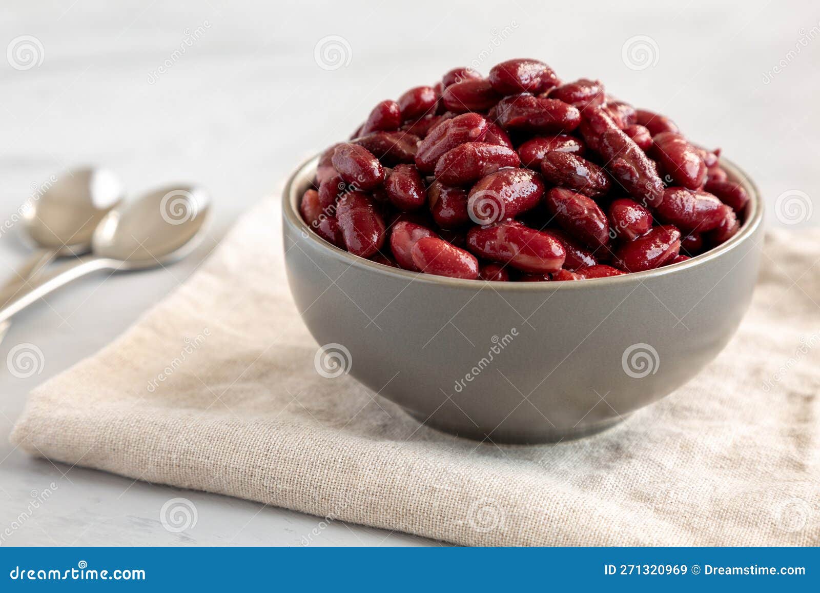 Red Organic Kidney Beans in Brine. Close-up Stock Image - Image of gray ...