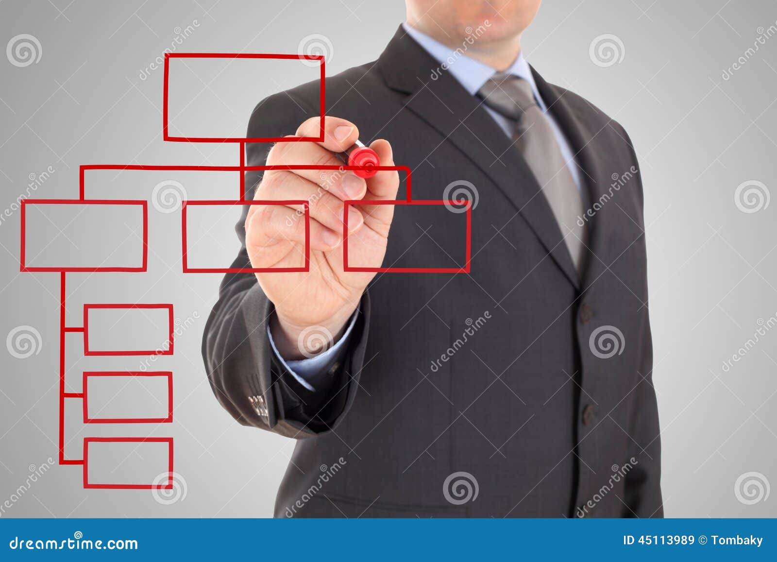 Red Organization Chart on a White Board Stock Image - Image of ...