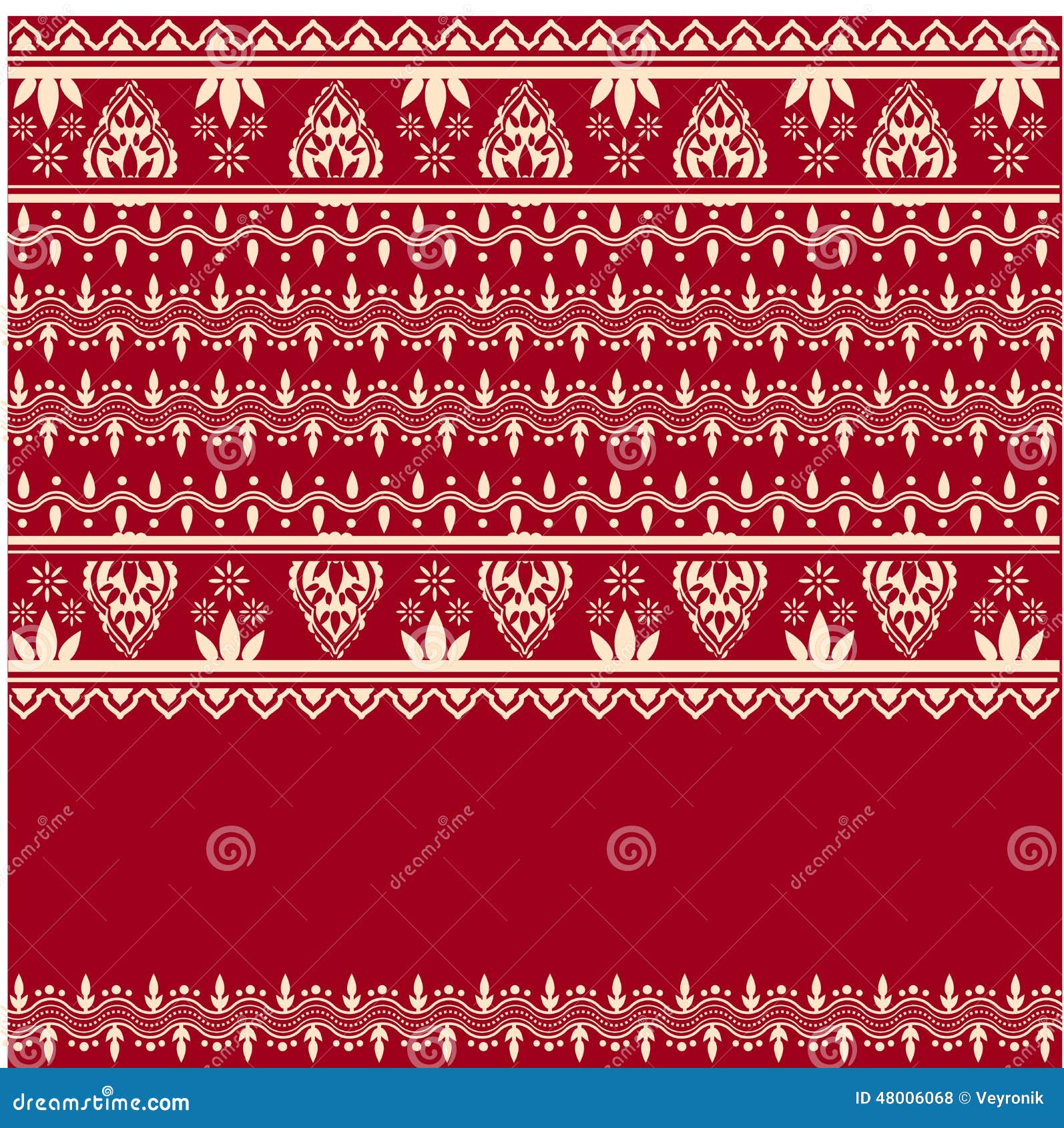 Red Oriental Henna Pattern Banner Stock Vector - Illustration of ...