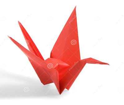 Red Origami Crane stock image. Image of peace, bird, crane - 3594049