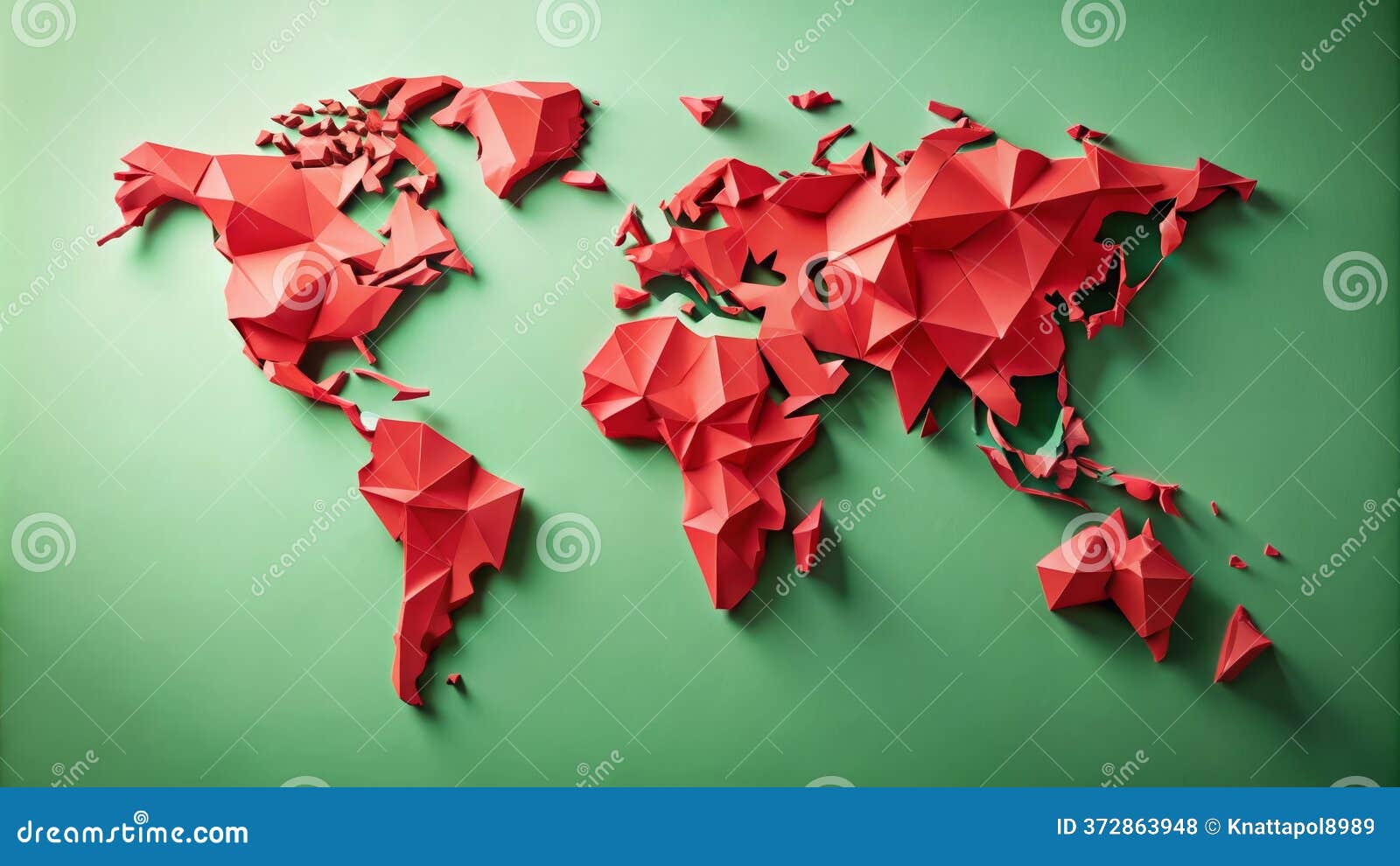 Origami World Map, Polygonal Earth Vector Infographics | CartoonDealer ...