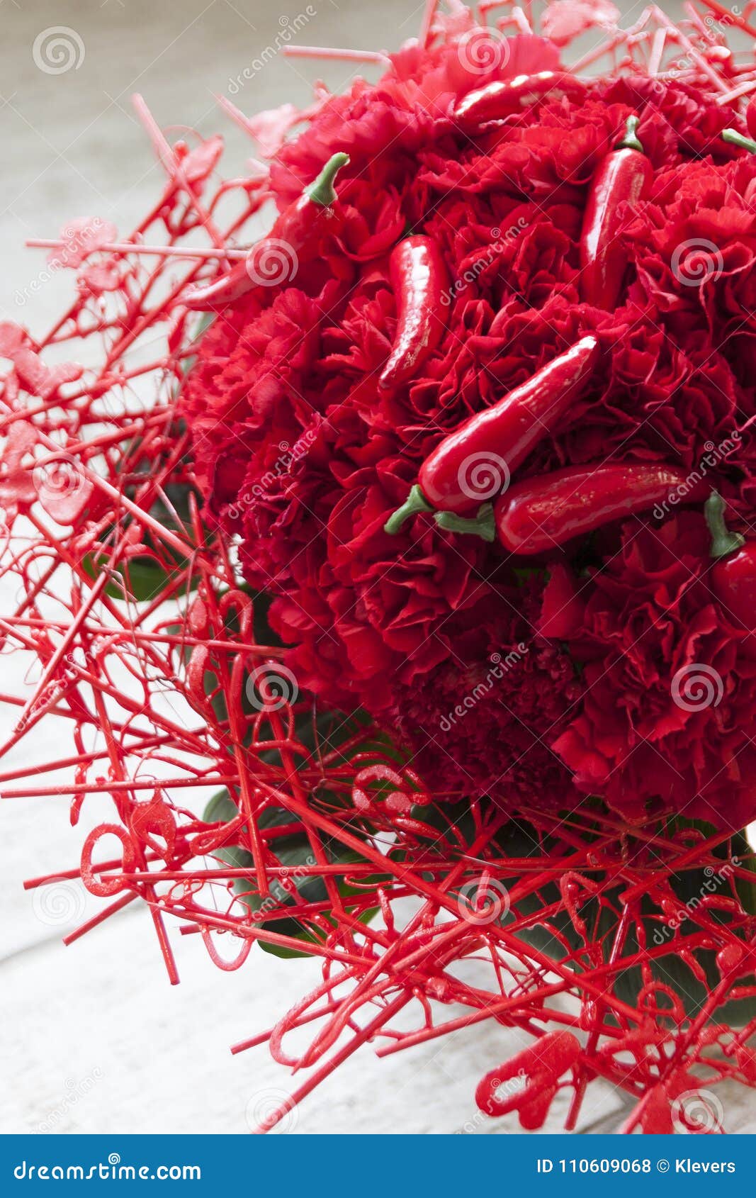 Red Original Bouquet of Red Carnations on Light Background Stock Photo ...