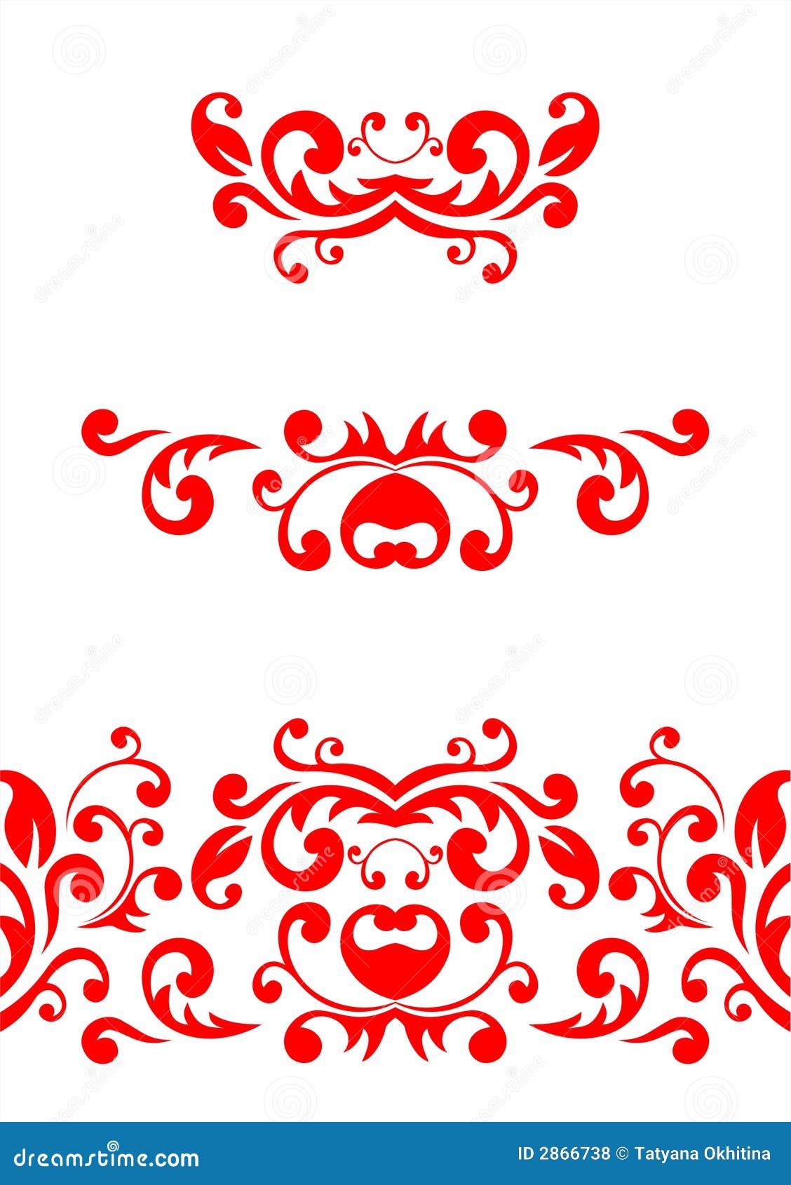 Red ornament stock vector. Illustration of vegetative - 2866738