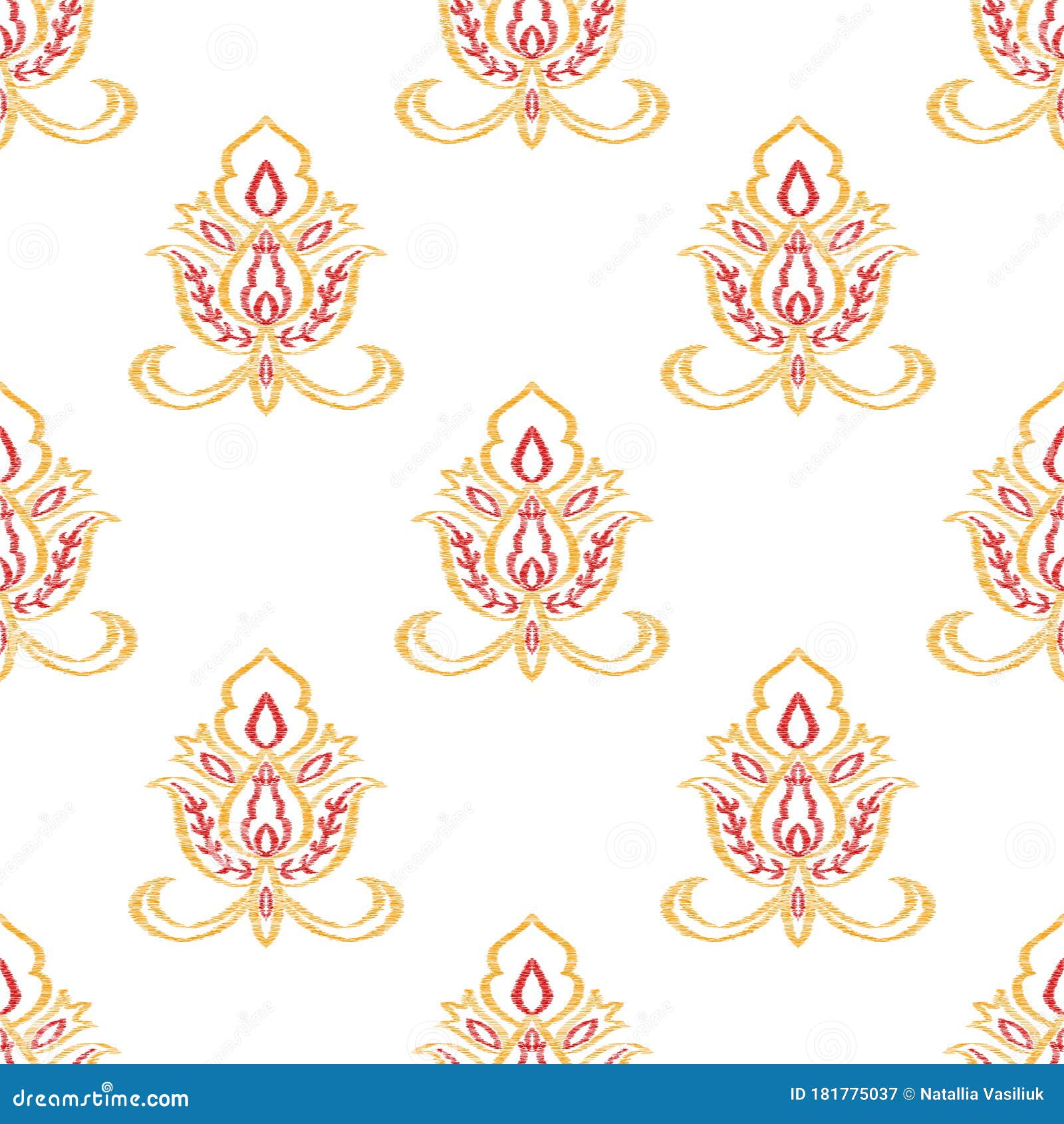 Red Ornament Islamic Vector Seamless Pattern Stock Illustration ...