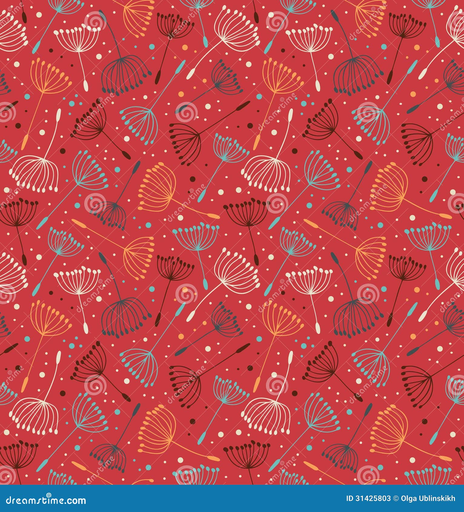 Red Ornate Endless Pattern. Seamless Decorative Te Stock Vector ...