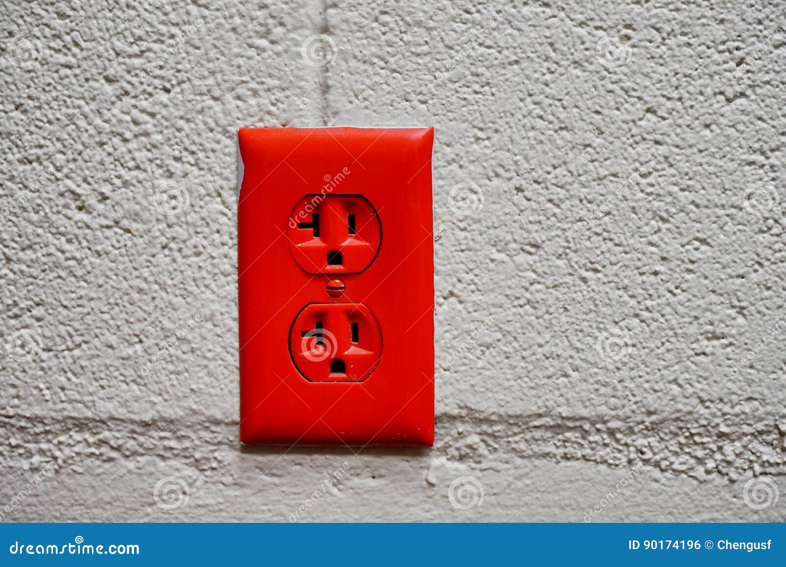 Red Outlet stock photo. Image of electric, surge, wire - 90174196