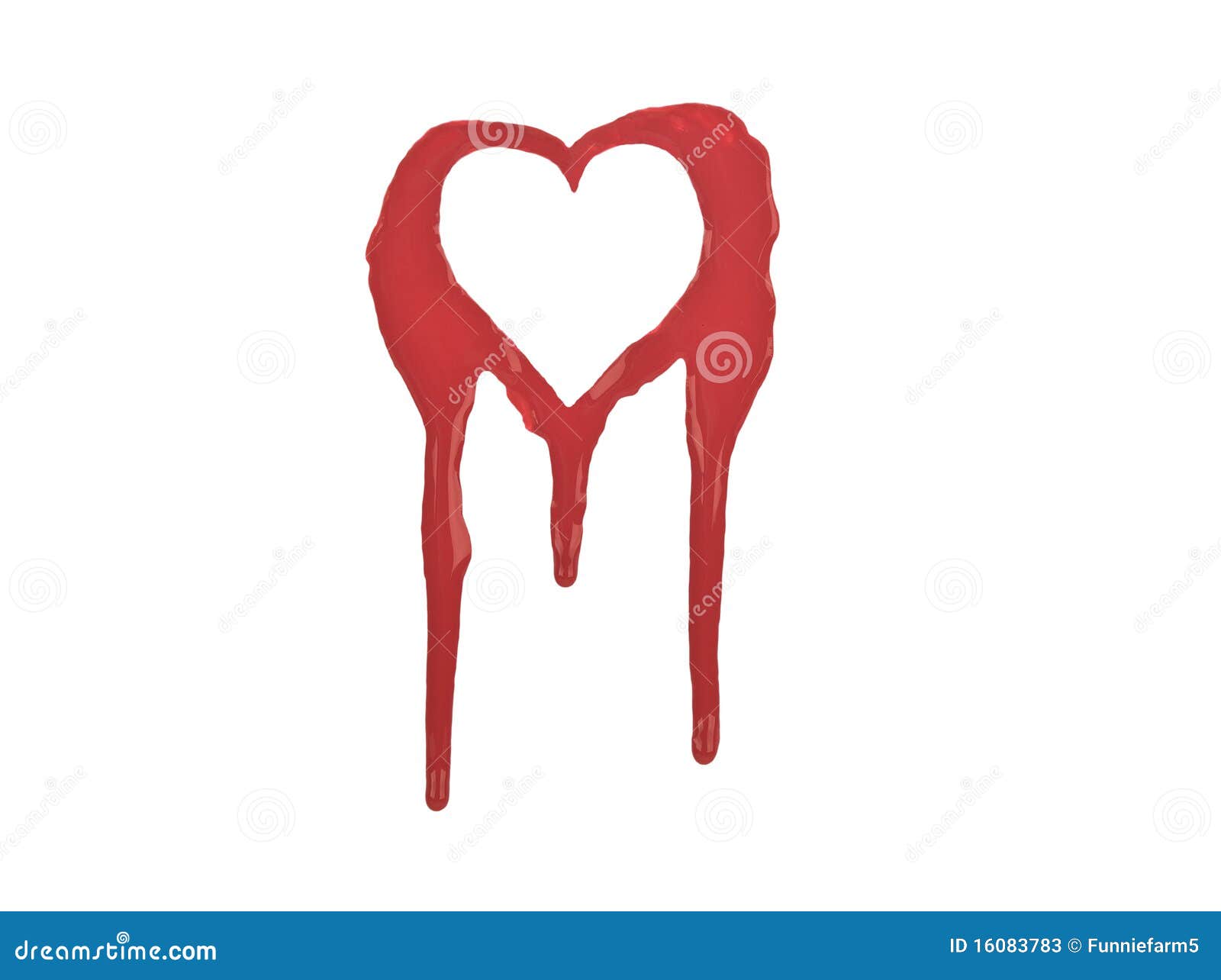 Red Outline of Bleeding Heart Isolated on White Stock Image - Image of ...