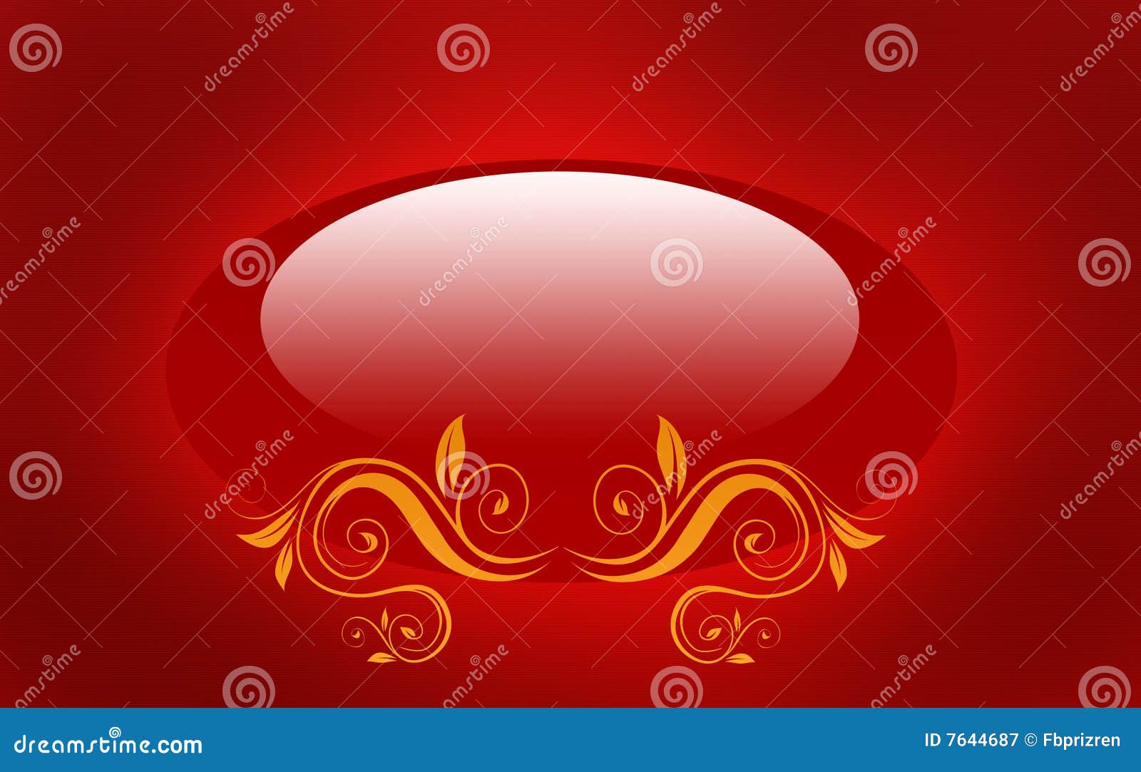 Red oval stock illustration. Illustration of logo, golden - 7644687