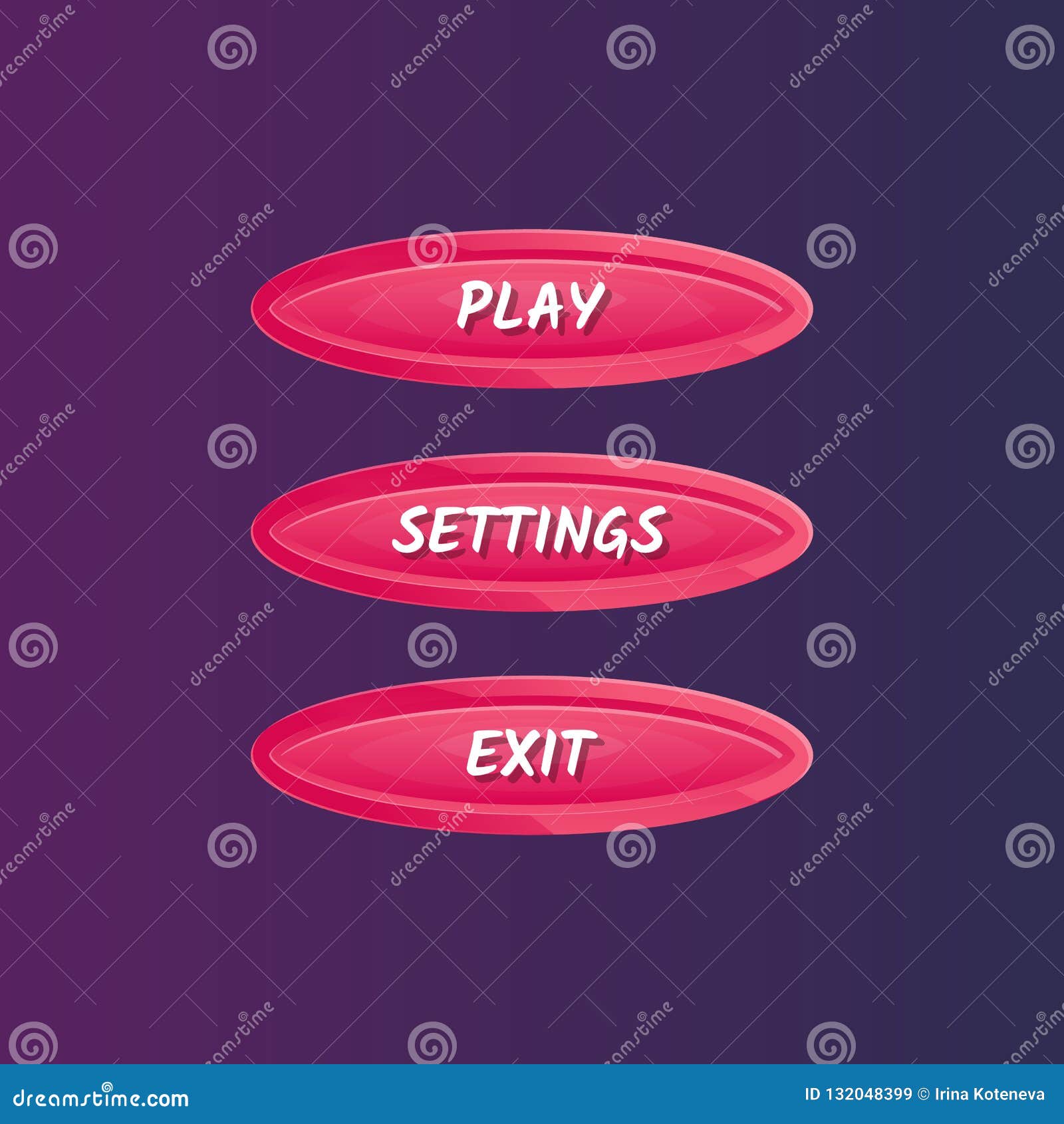 Red Oval Options Panel Isolated Set Stock Illustration - Illustration ...