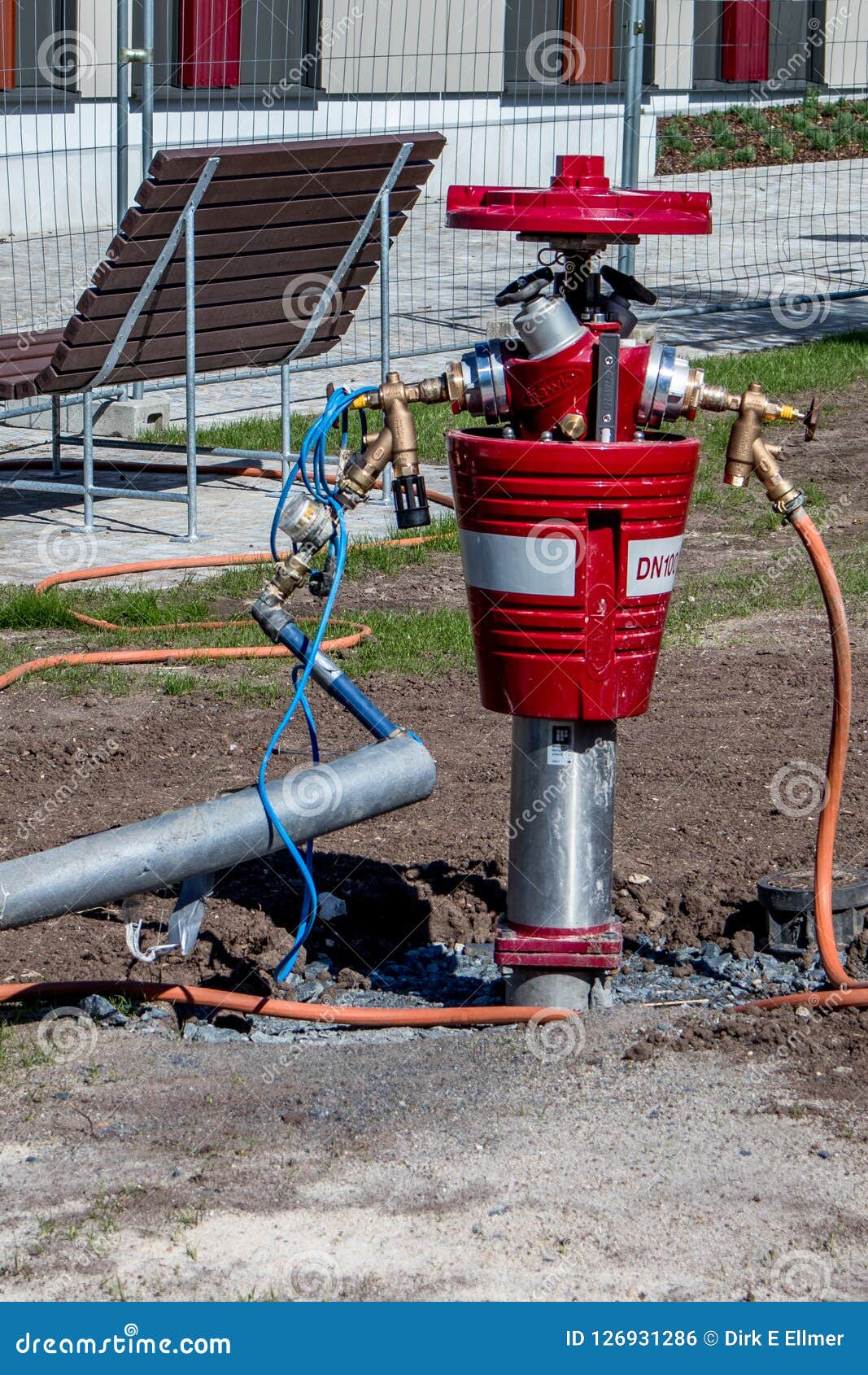 Red Overground Fire Hydrant In The City Center Royalty-Free Stock Image ...