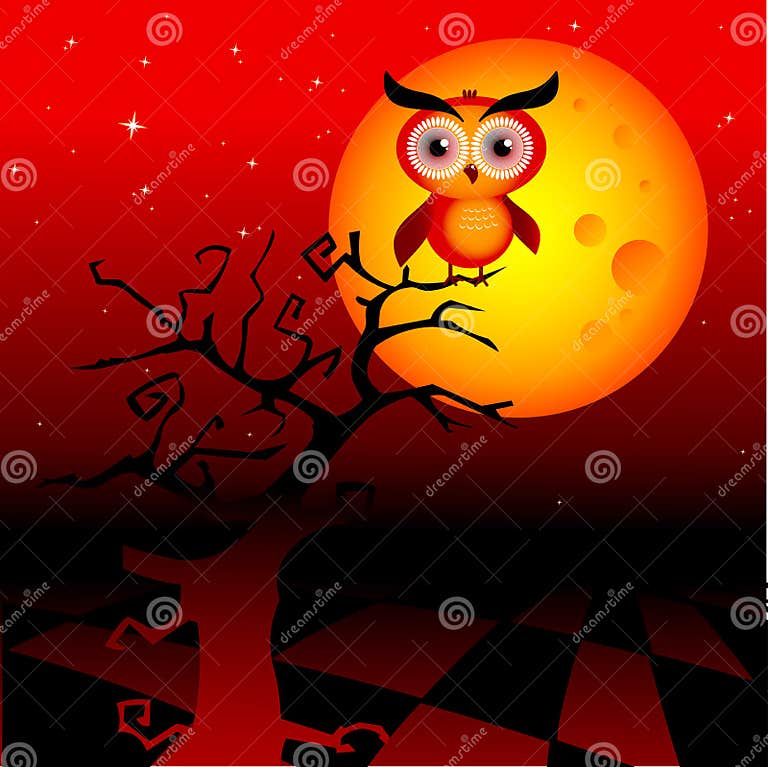 Red owl stock vector. Illustration of feather, drawing - 6719636