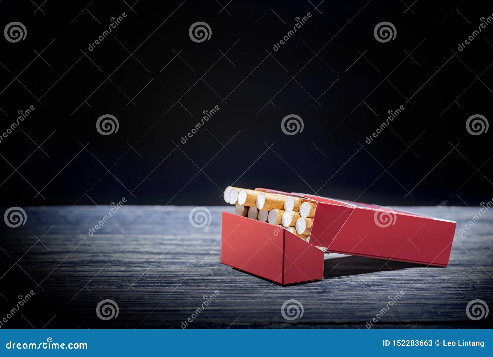 Red Pack of Cigarettes on Wooden Table Stock Image - Image of addiction ...