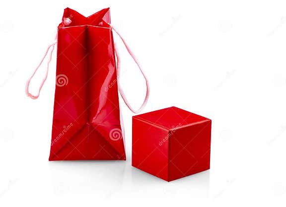 The Red Package and Gift Box on White Stock Photo - Image of birthday ...