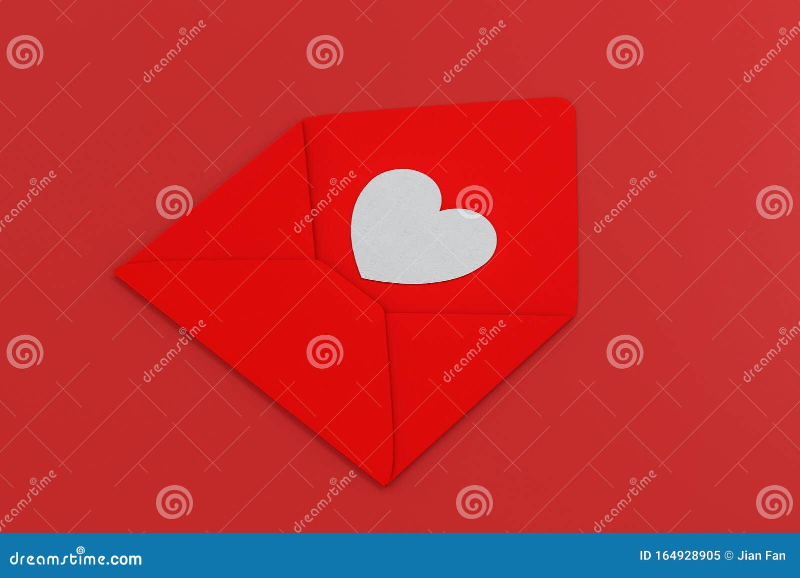 Red Package with Love Heart Inside, Festive Theme, 3d Rendering Stock ...